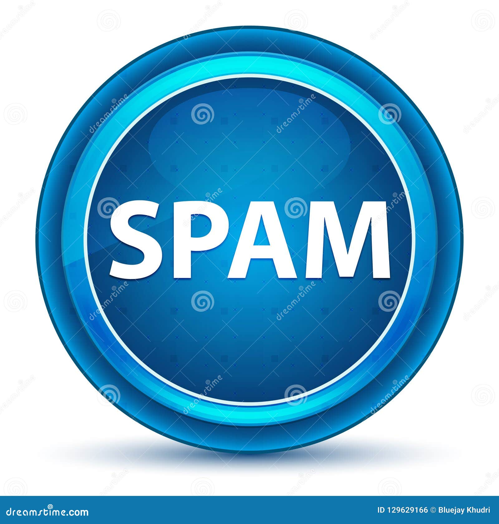 Spam Eyeball Blue Round Button Stock Illustration - Illustration of ...