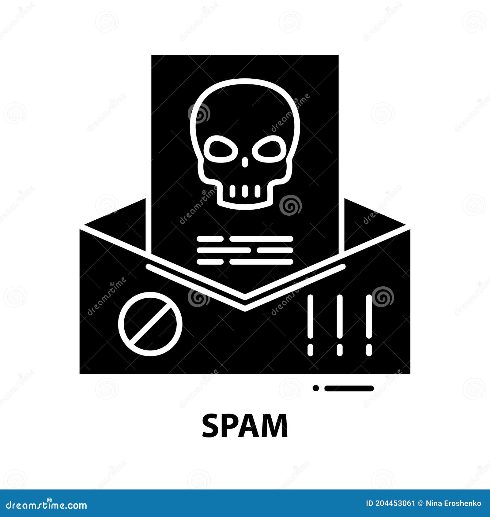 Spam Icon, Black Vector Sign with Editable Strokes, Concept ...