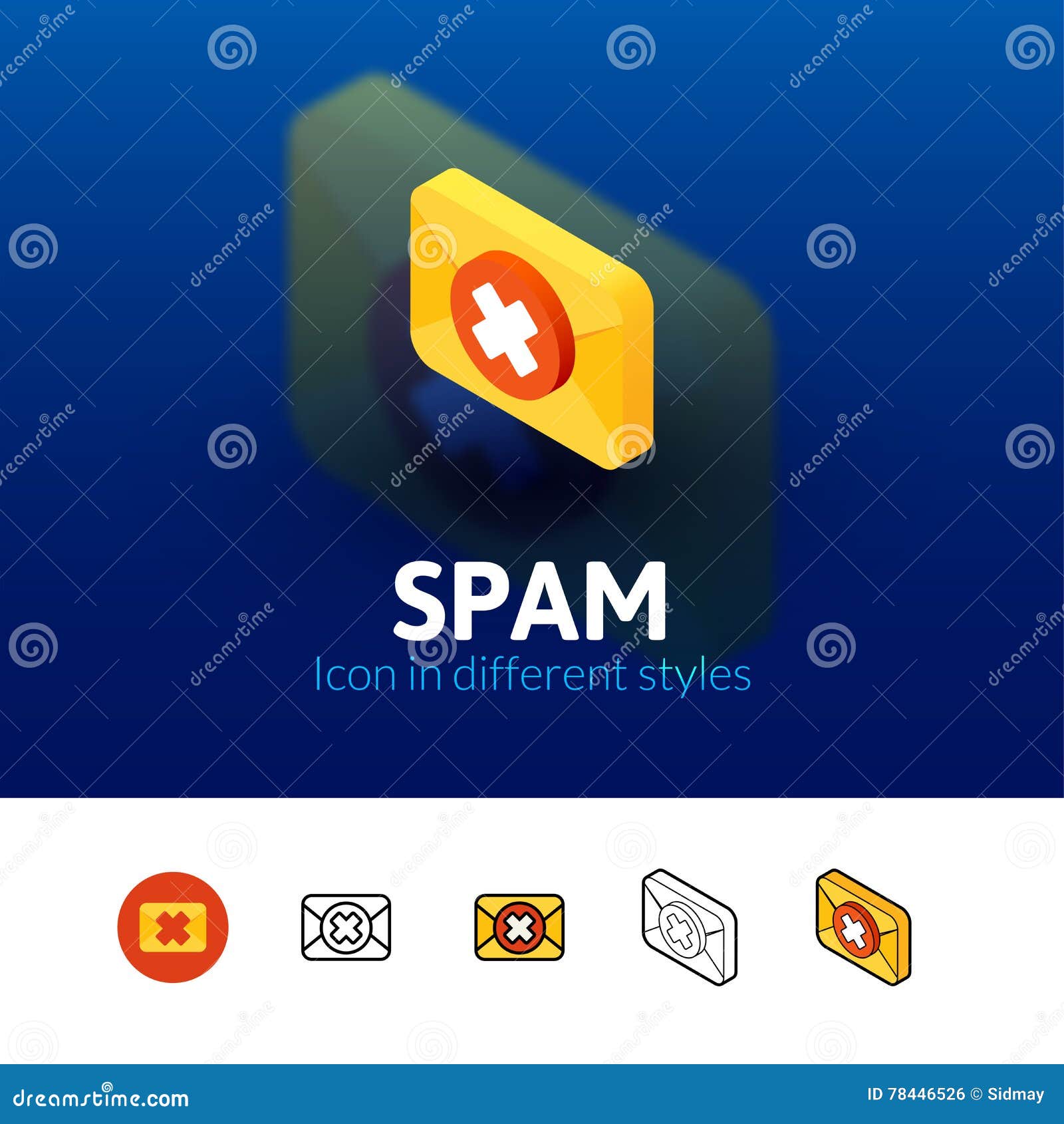 Spam Icon in Different Style Stock Vector - Illustration of computer ...