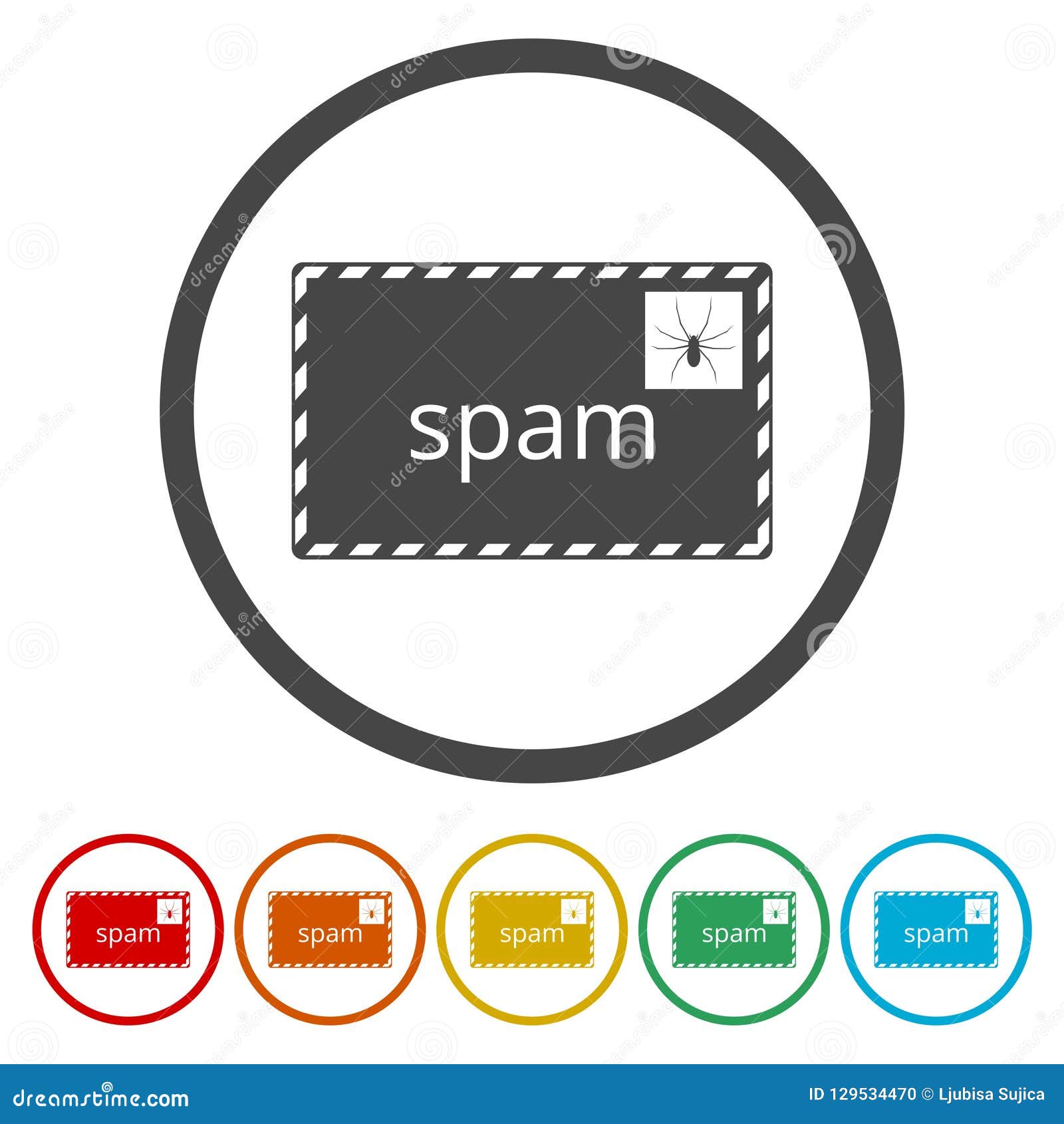 Spam icon. Spam sign stock vector. Illustration of mail - 129534470