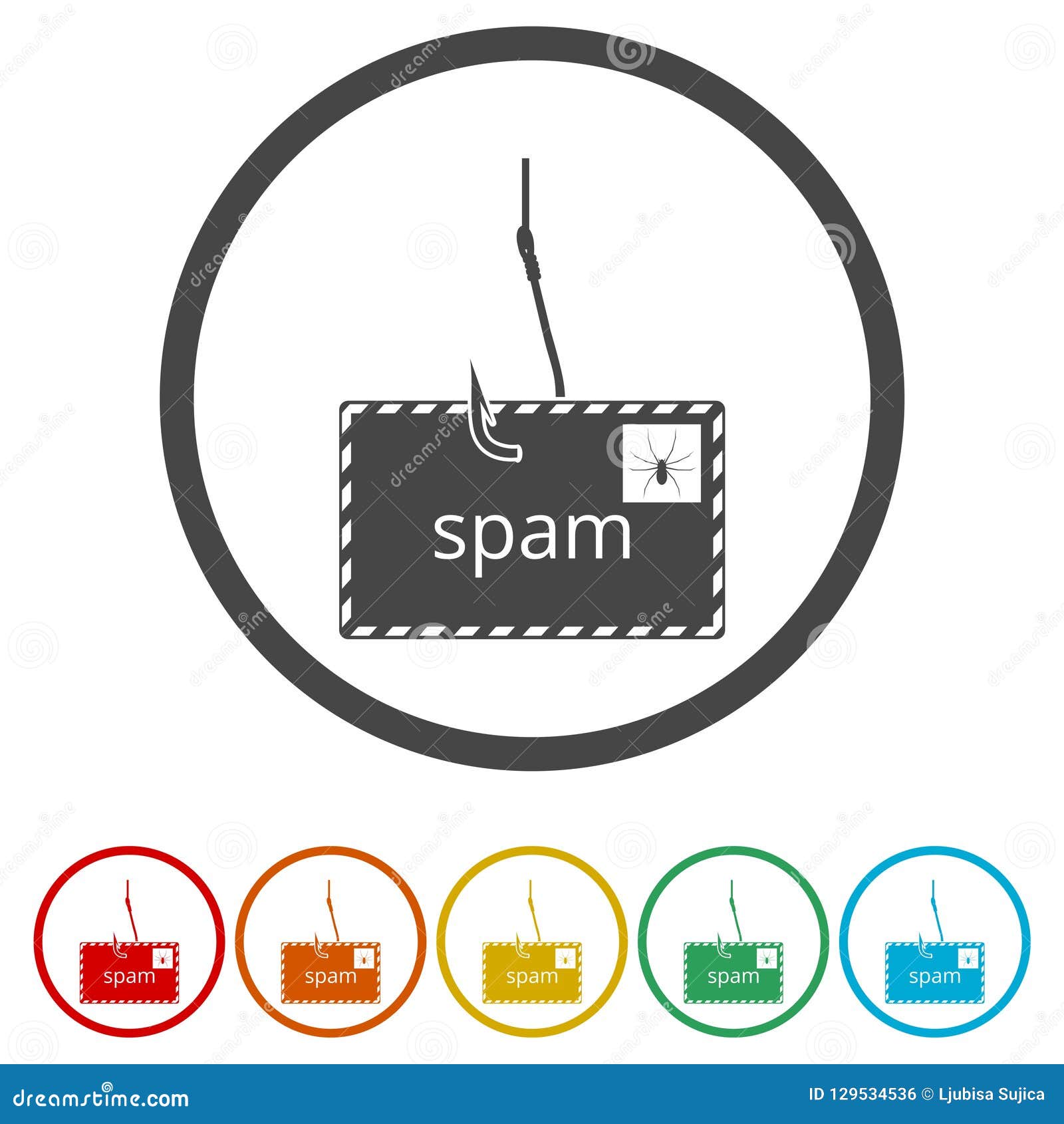 Spam icon. Spam sign stock vector. Illustration of computer - 129534536