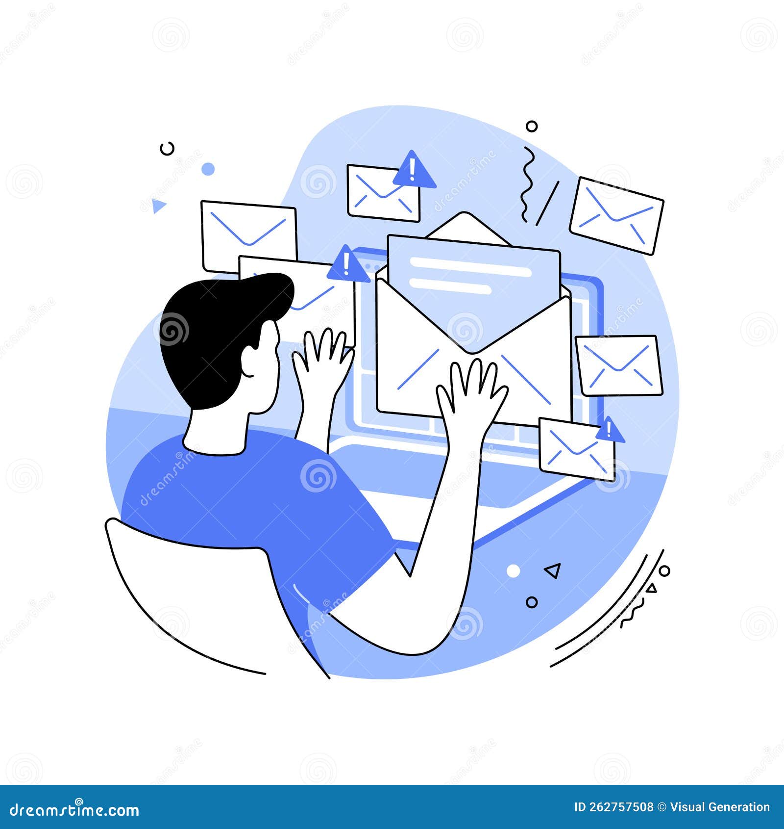 Spam Isolated 3D Cartoon Vector Illustrations. Confused Man Getting ... Spam Isolated 3D Cartoon Vector Illustrations. Confused Man Getting ...