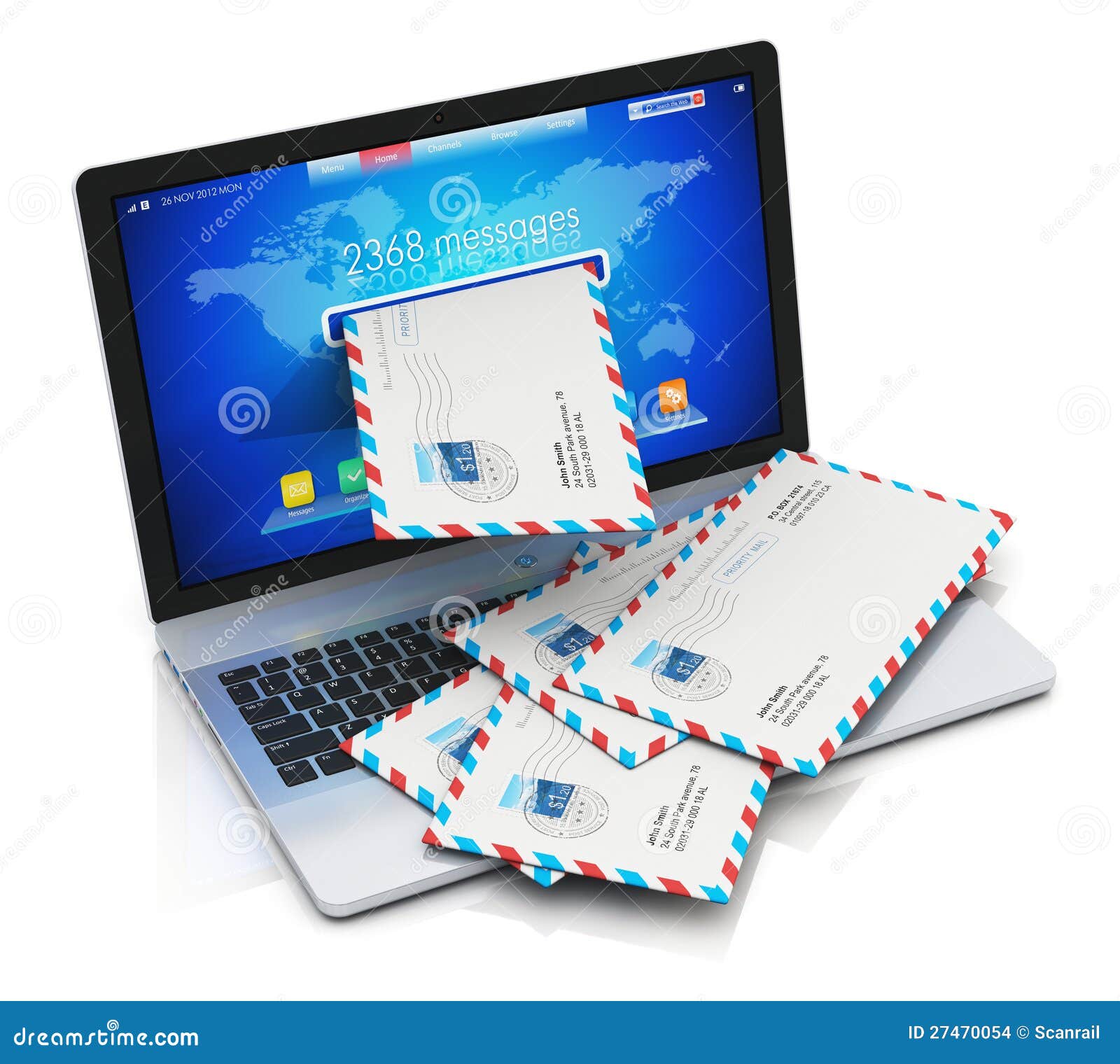 Spam and junk mail concept stock illustration. Illustration of email ...