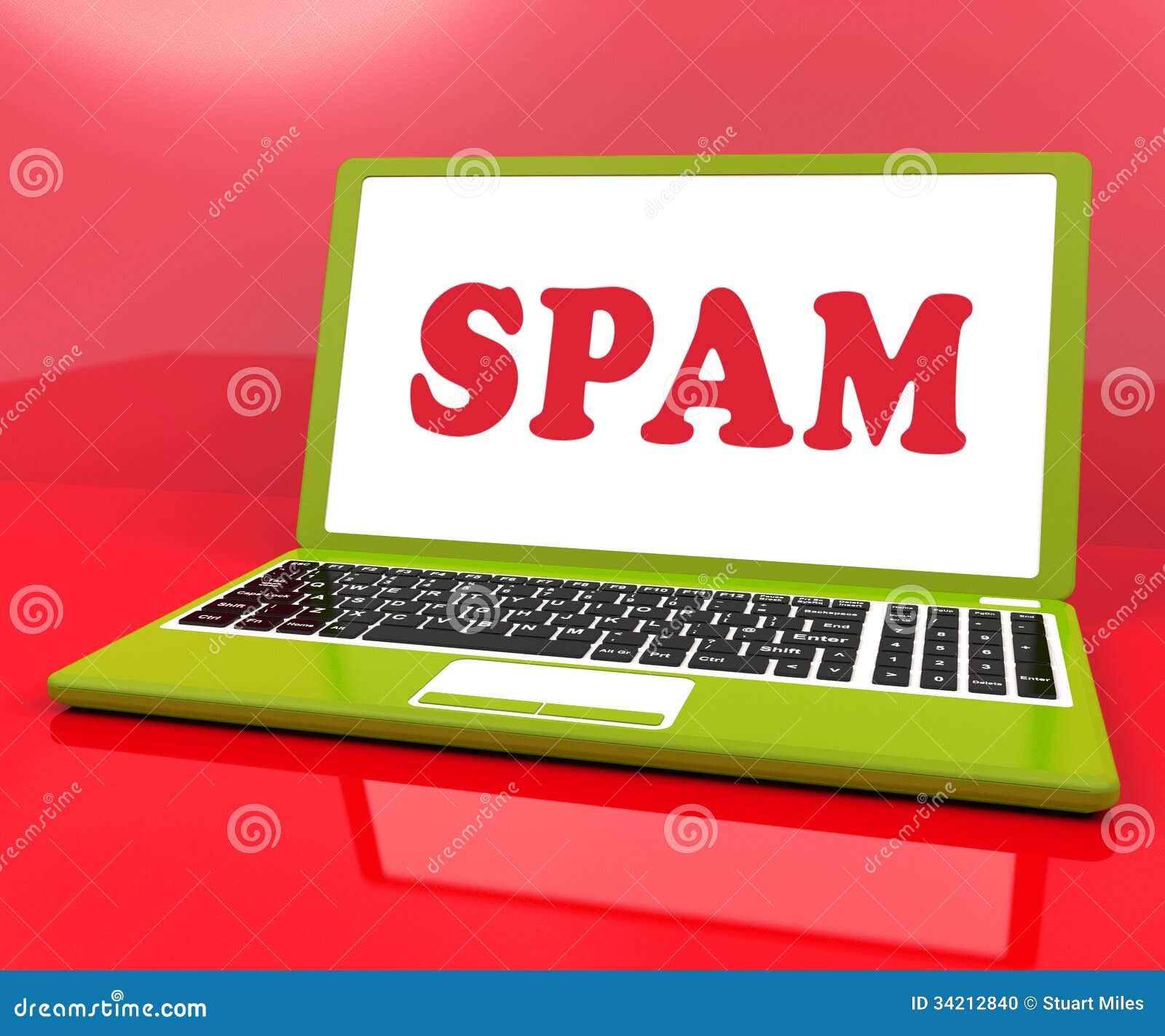 Spam Laptop Showing Spamming Unsolicited Stock Illustration ...
