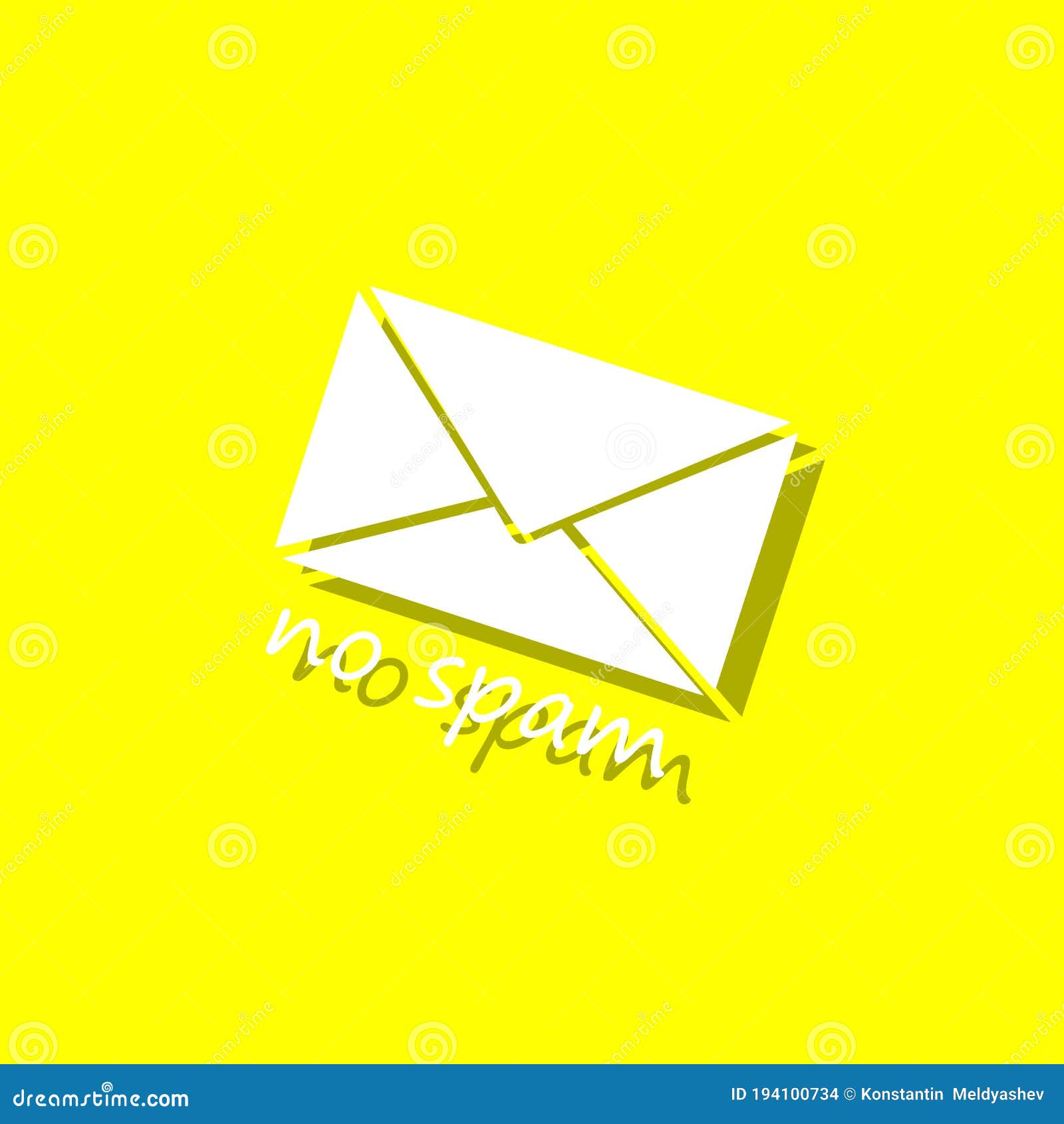 Spam Letter White Icon with Shadow Stock Illustration - Illustration of ...