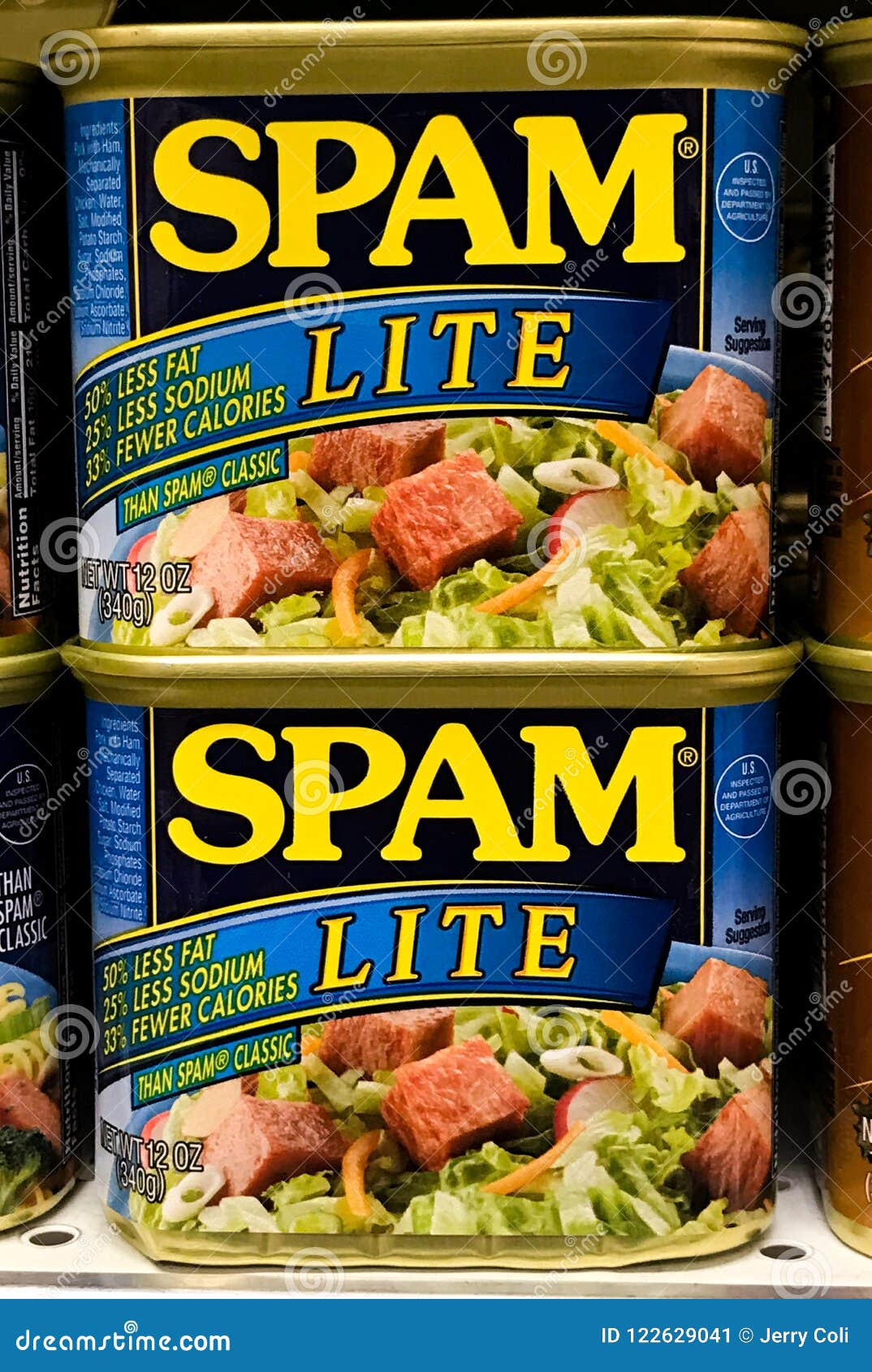 Spam Lite on Grocery Store Shelf Editorial Photo - Image of shelf, spam ...