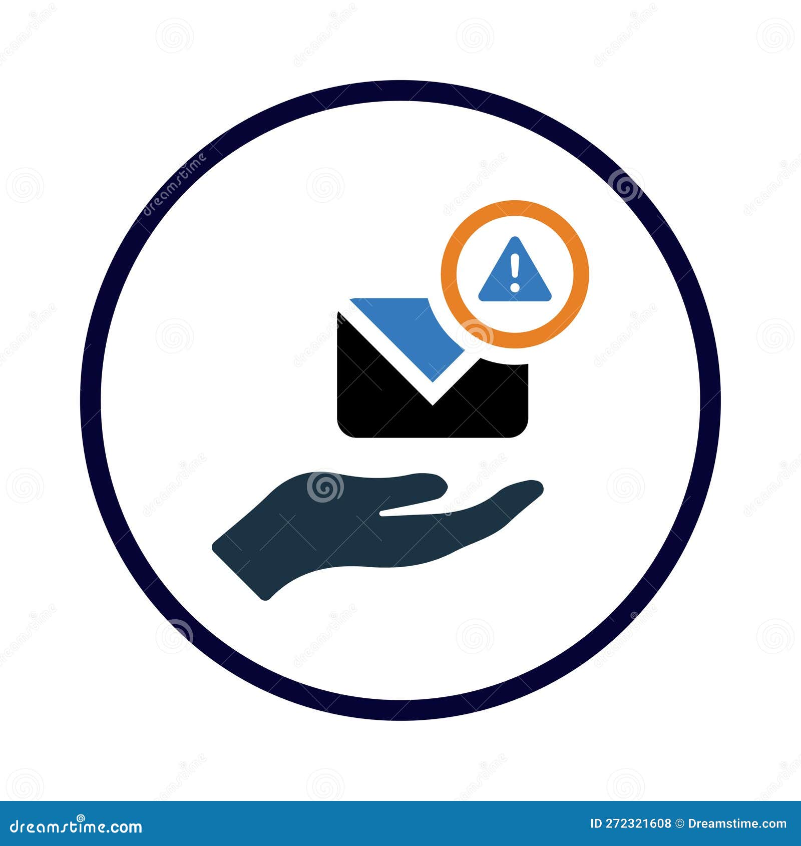 Spam, Mail, Spam Mail, Hand, Alert, Spam Mail on Hand Icon Stock Vector ...