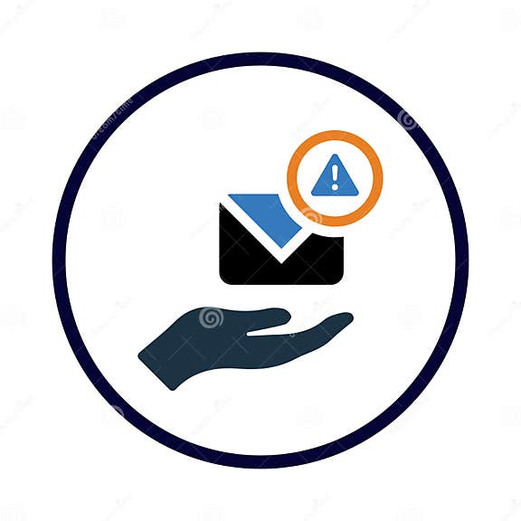 Spam, Mail, Spam Mail, Hand, Alert, Spam Mail on Hand Icon Stock Vector ...