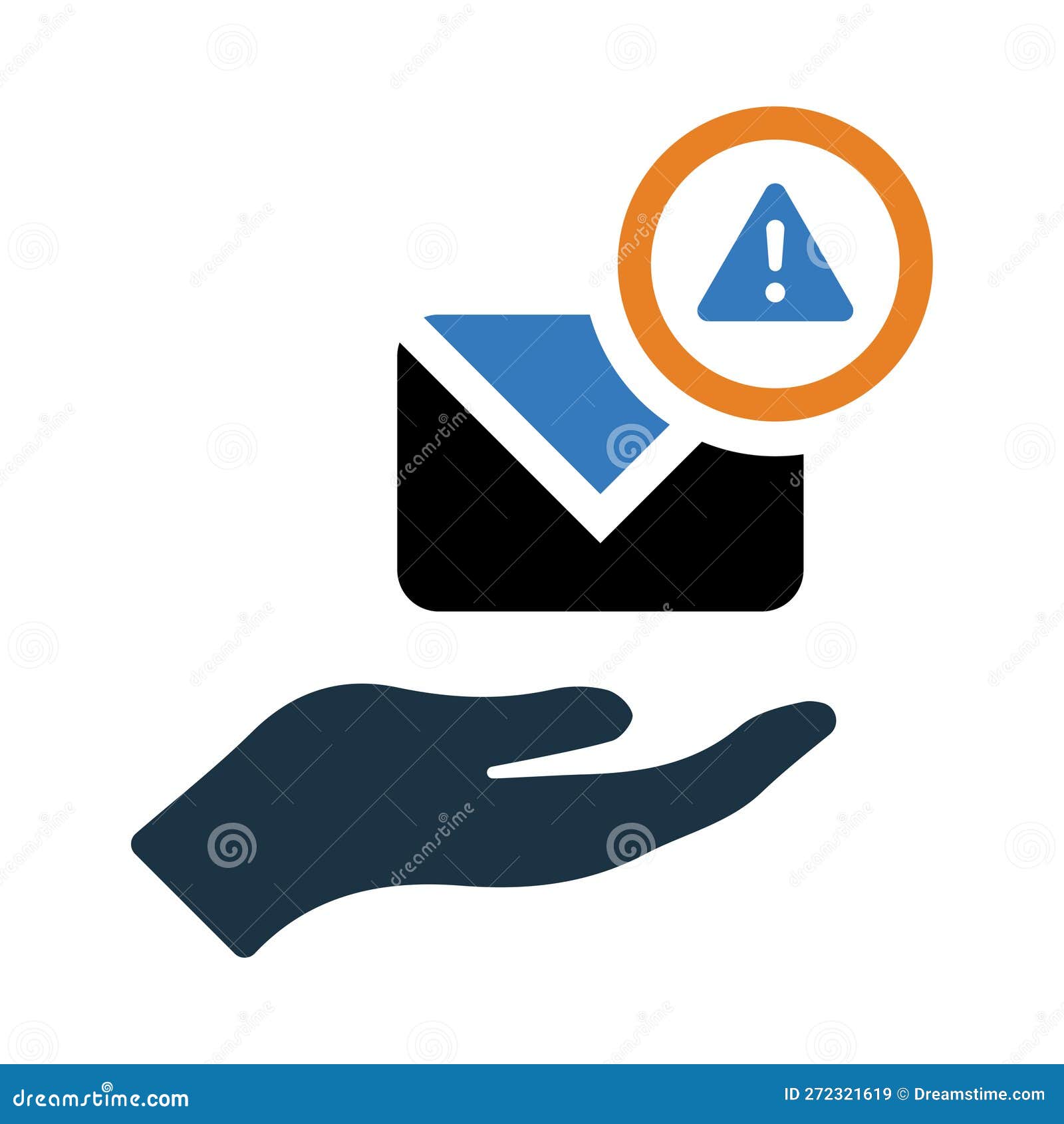 Spam, Mail, Spam Mail, Hand, Alert, Spam Mail on Hand Icon Stock Vector ...