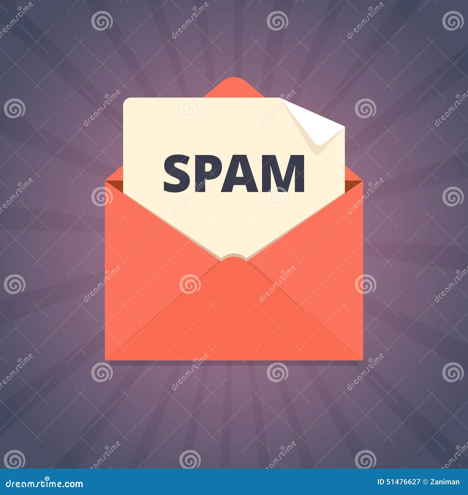 Spam Mail Illustration in Flat Style Stock Vector - Illustration of ...