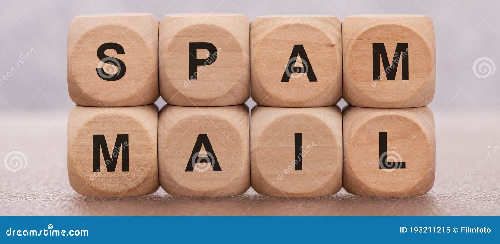 Spam Mail Printed on Wooden Cube Stock Image - Image of attack, address ...