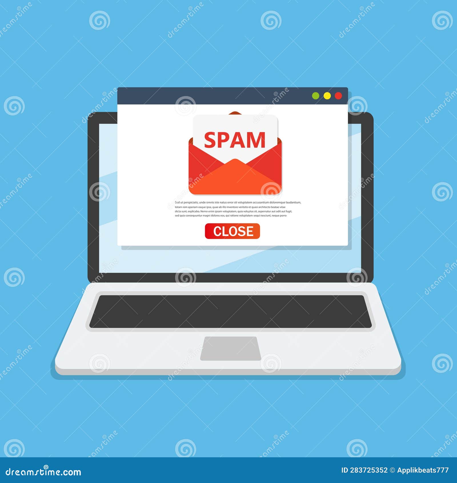 Spam Mailbox Concept, Vector Illustration Concept Image Icon Stock ...