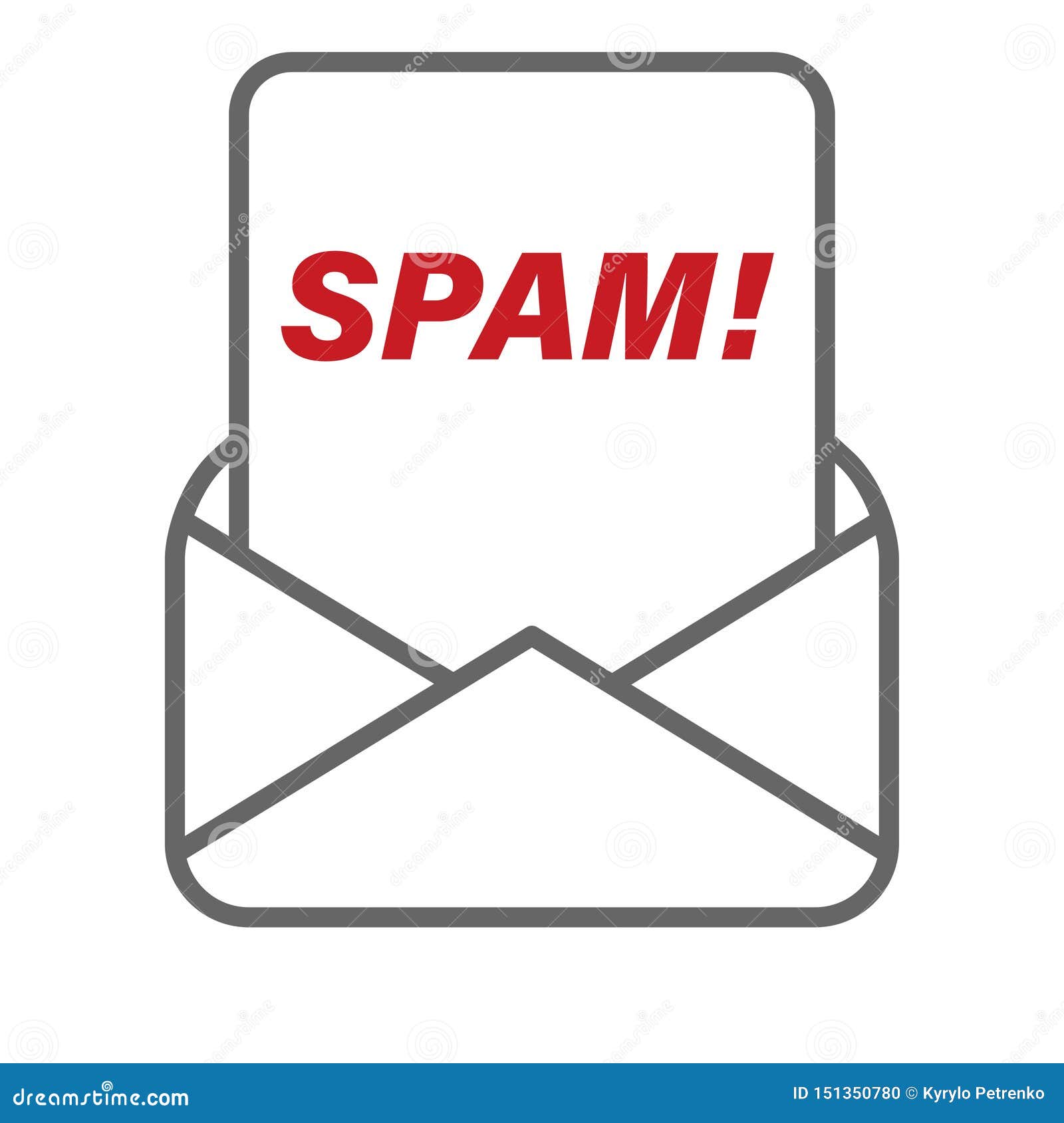 Spam Message Received from Mail Envelope Vector Stock Vector ...