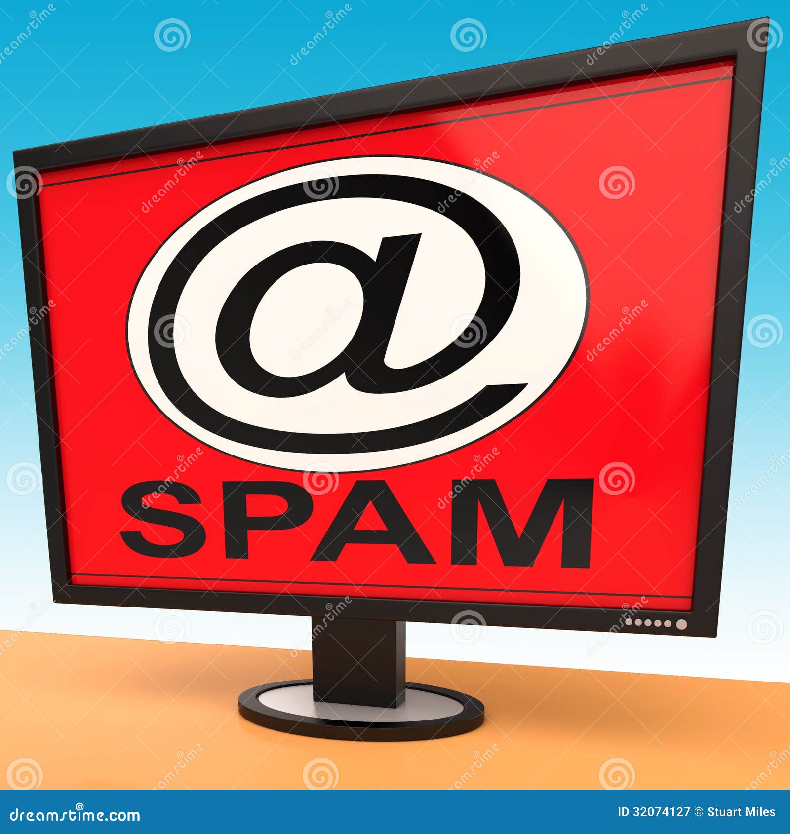 Spam Message Shows Unwanted and Malicious Spamming Stock Illustration - Illustration of inbox ...