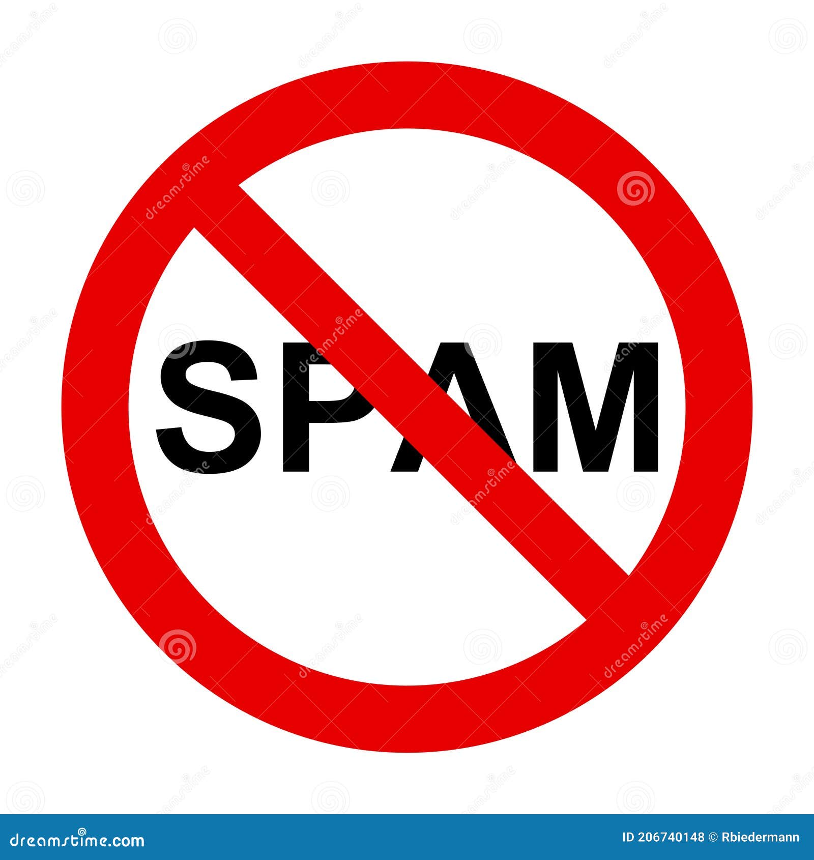 SPAM and prohibition sign stock vector. Illustration of vector - 206740148
