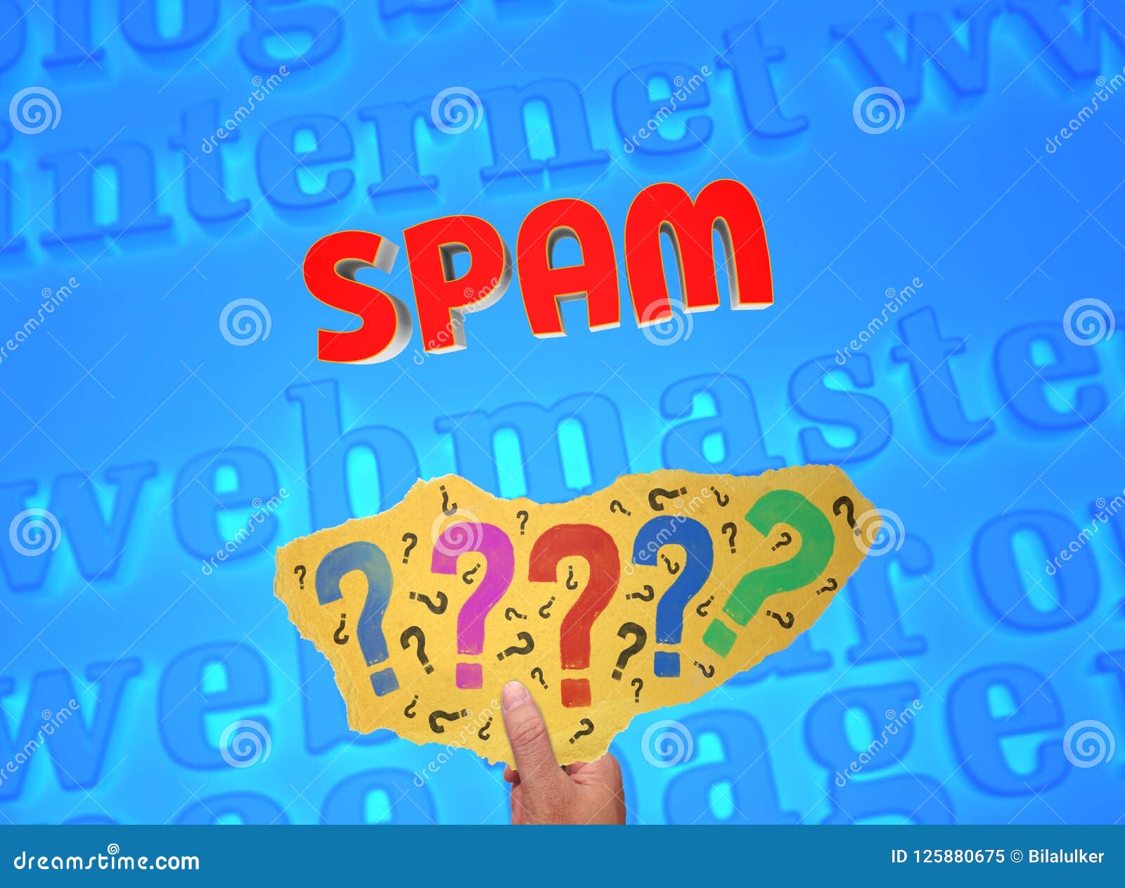 Spam, question mark stock illustration. Illustration of help - 125880675