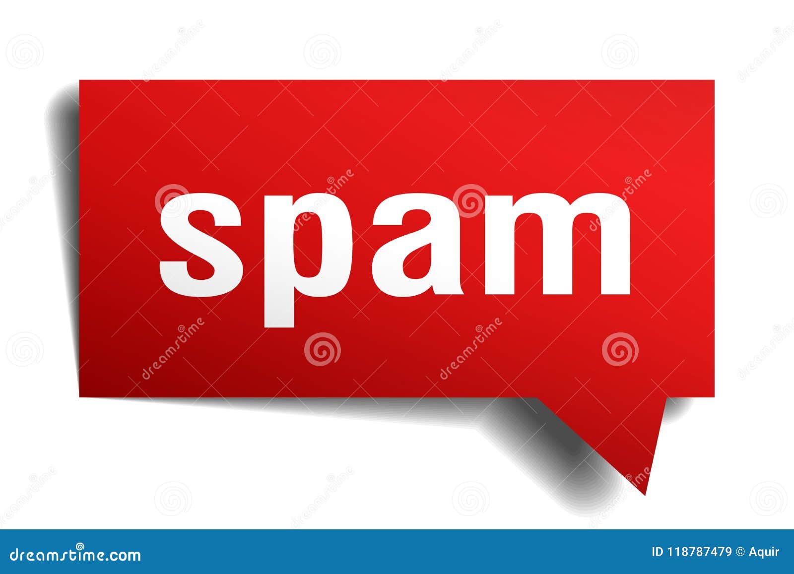 Spam red 3d speech bubble stock vector. Illustration of bubble - 118787479