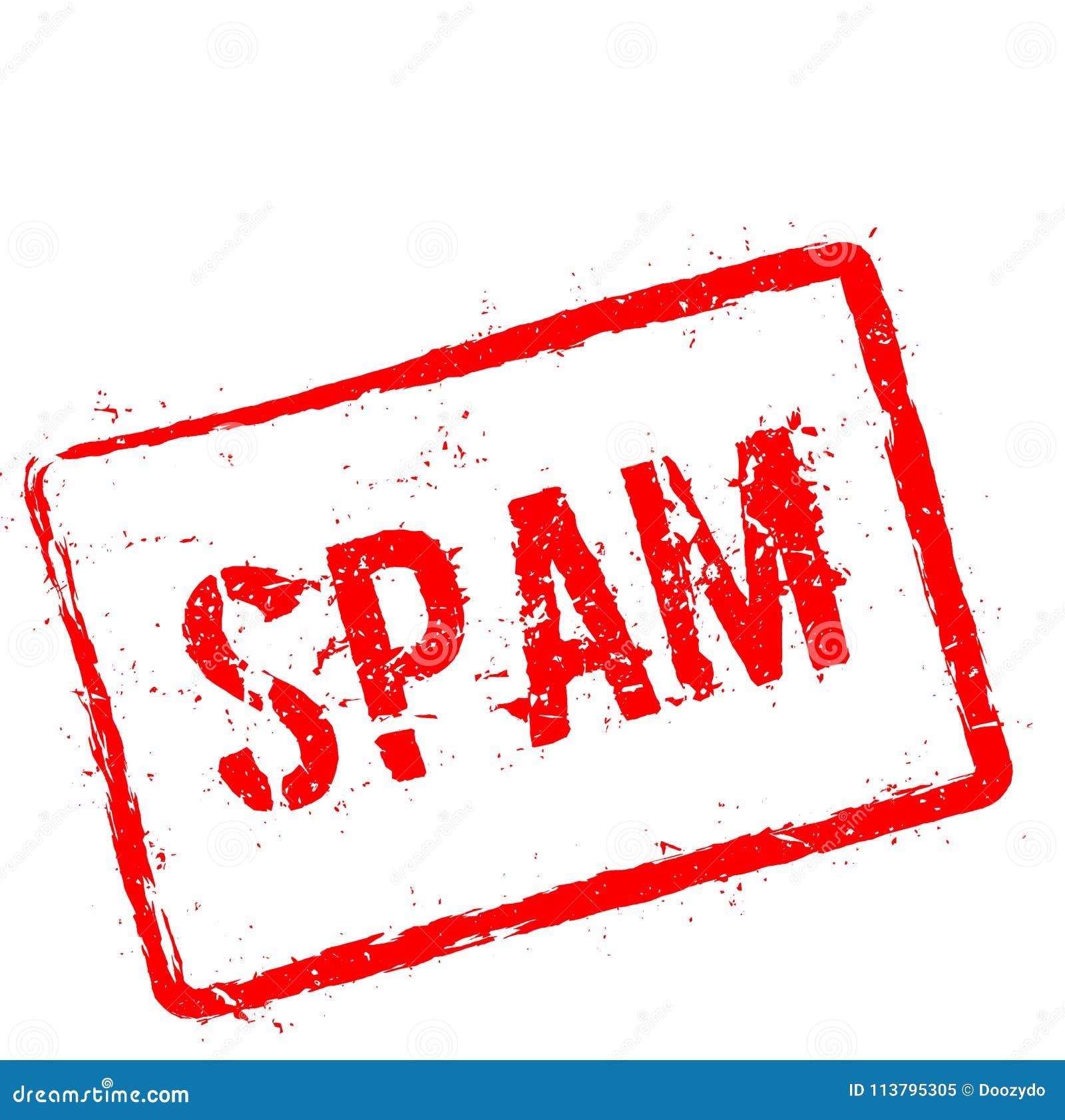 Spam Red Rubber Stamp Isolated on White. Stock Vector - Illustration of ...