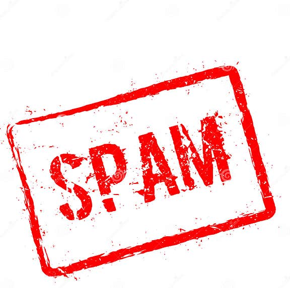Spam Red Rubber Stamp Isolated on White. Stock Vector - Illustration of ...