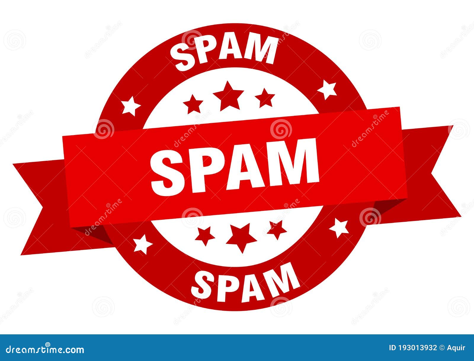 Spam Round Ribbon Isolated Label. Spam Sign Stock Vector - Illustration ...