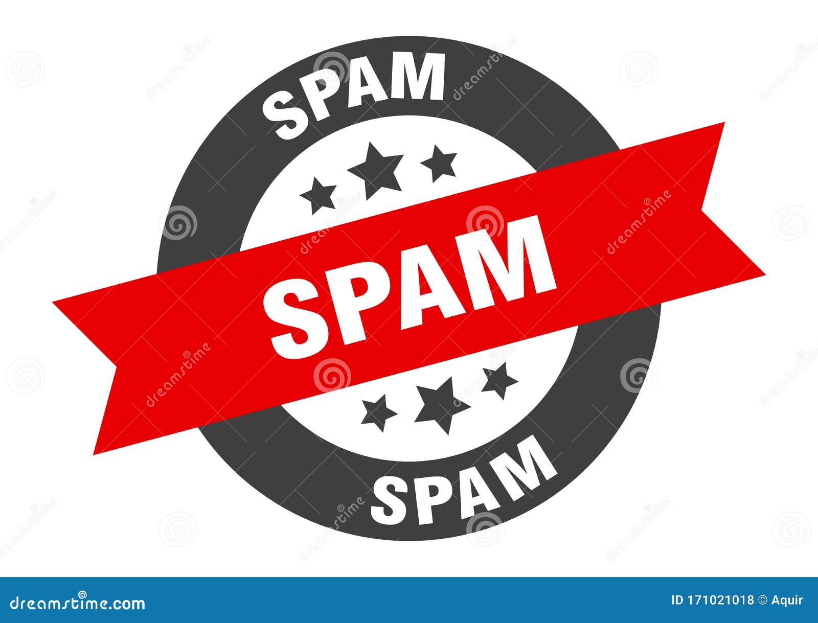 Spam Sign. Spam Round Ribbon Sticker Stock Vector - Illustration of ...
