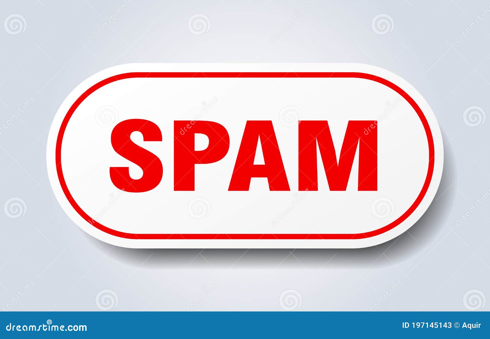 Spam sticker. stock vector. Illustration of square, button - 197145143