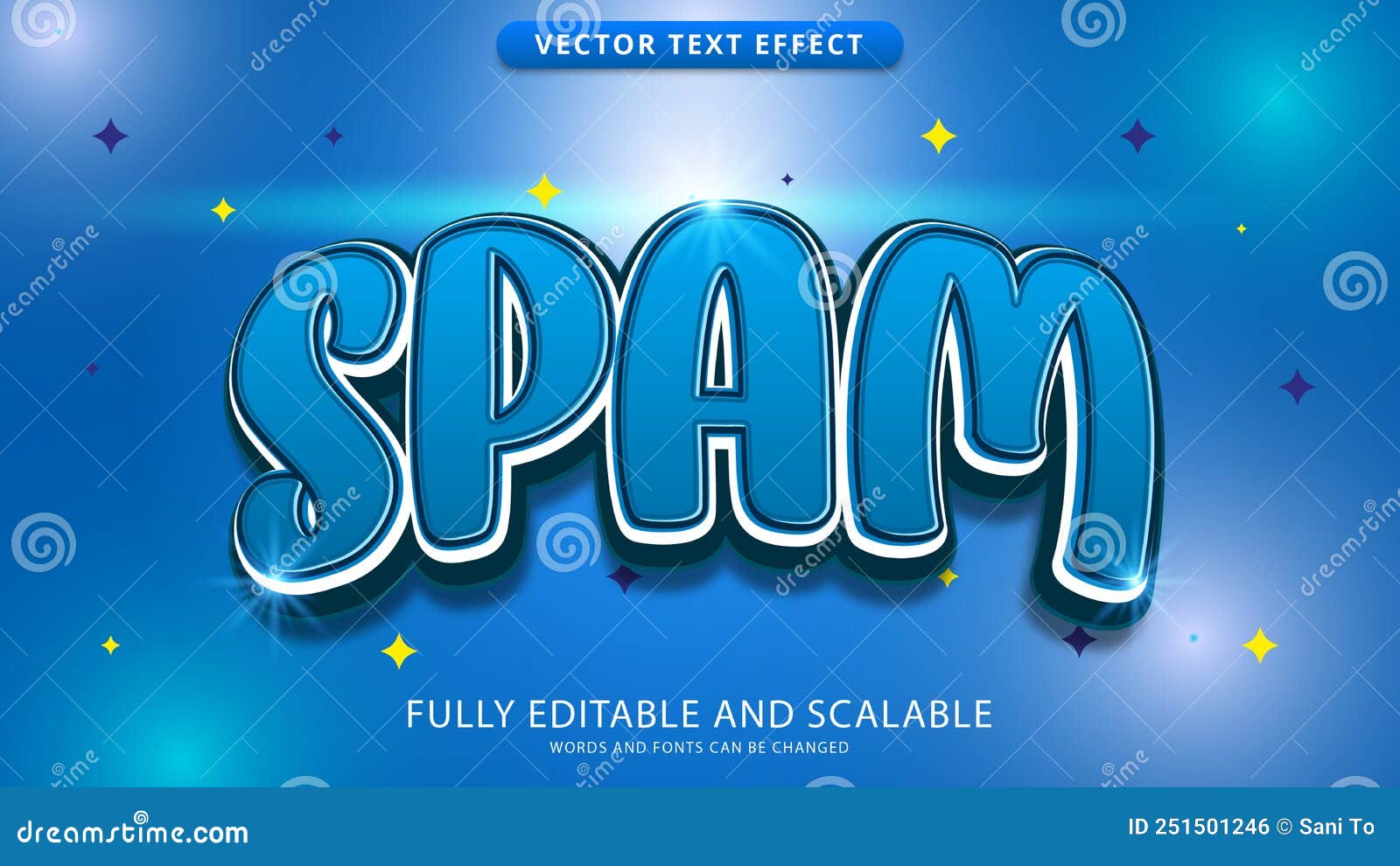 Spam Text Effect Editable Eps File Stock Vector - Illustration of ...