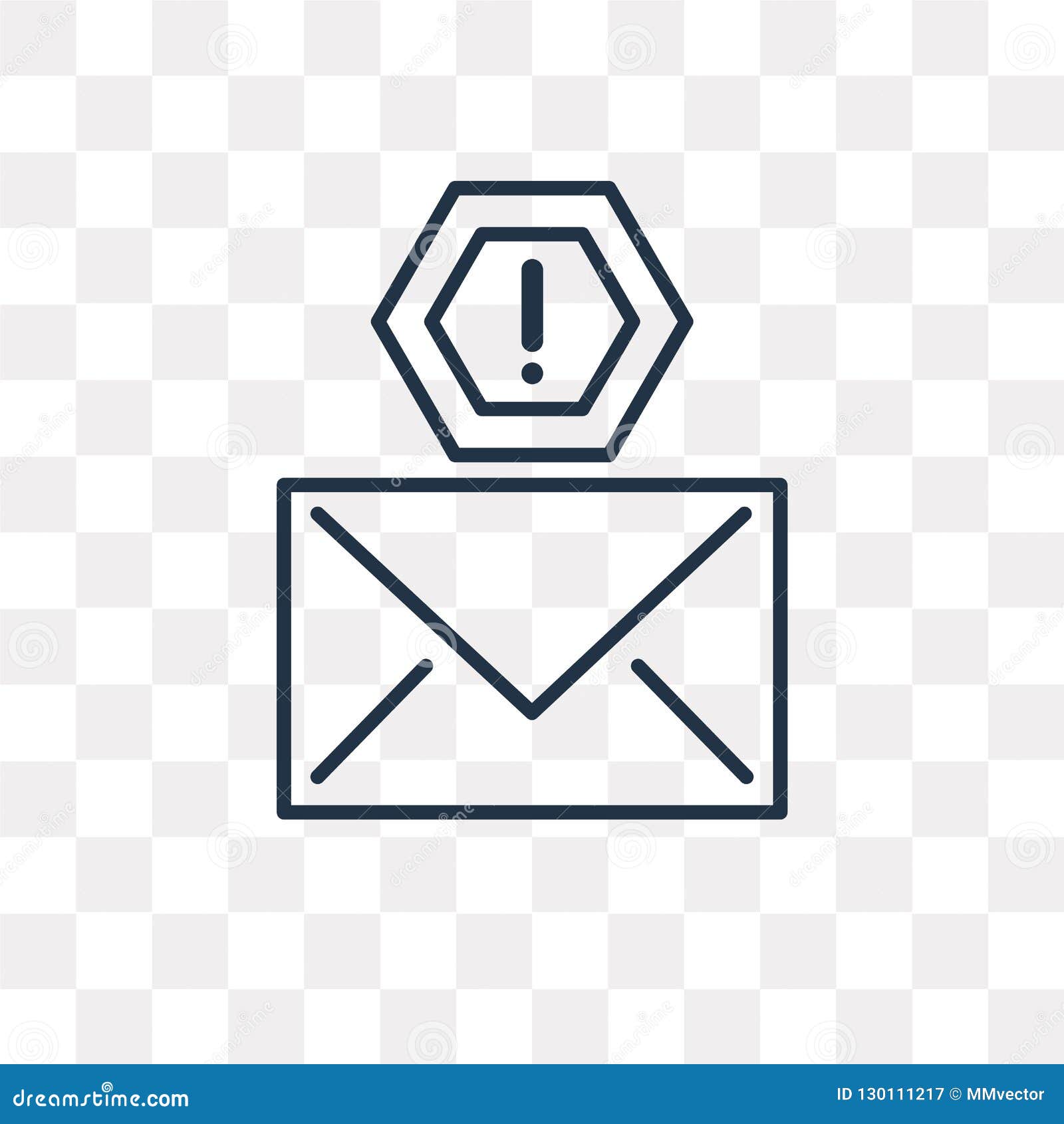 Spam Vector Icon Isolated on Transparent Background, Linear Spam Stock ...