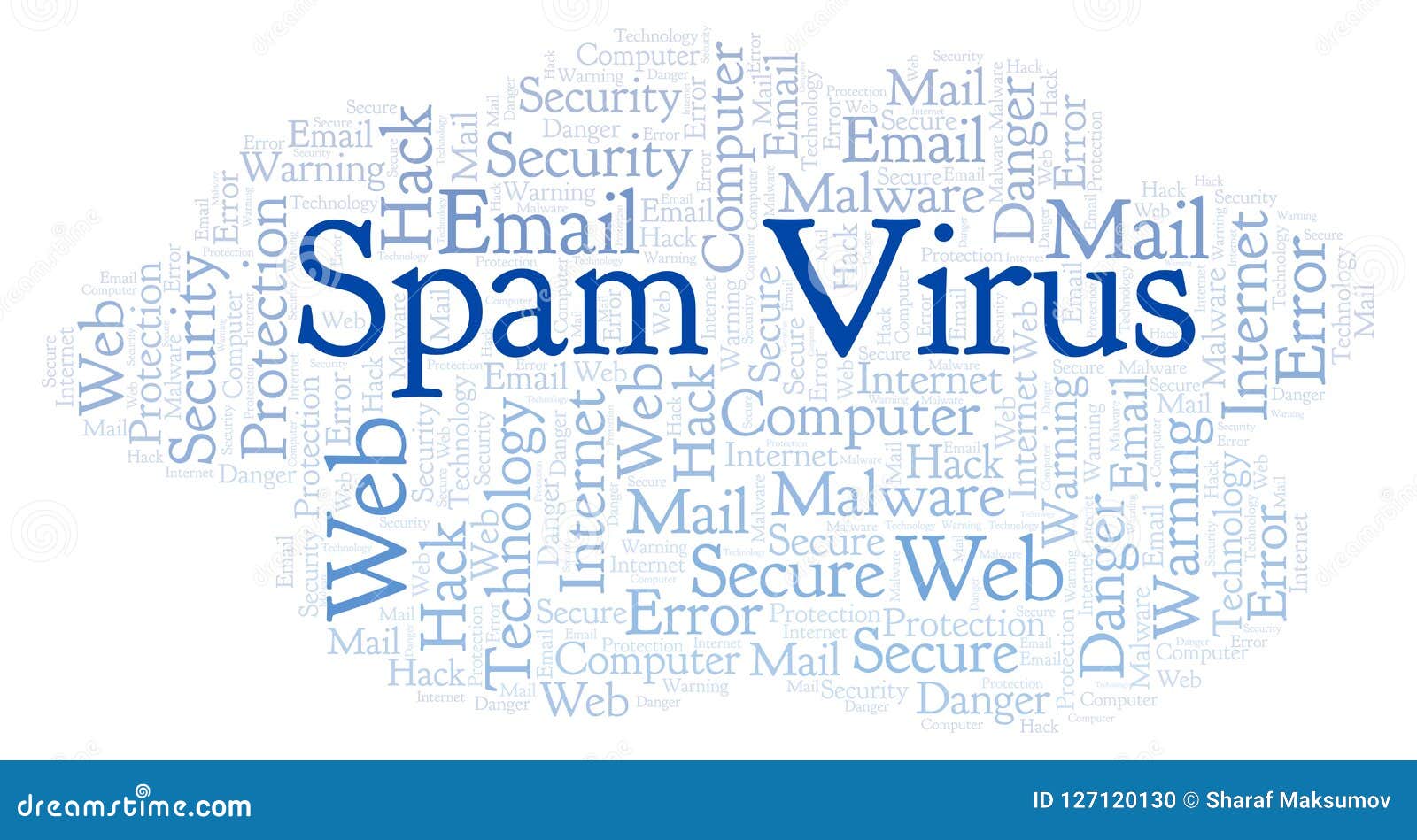 Spam Virus word cloud. stock illustration. Illustration of secure ...