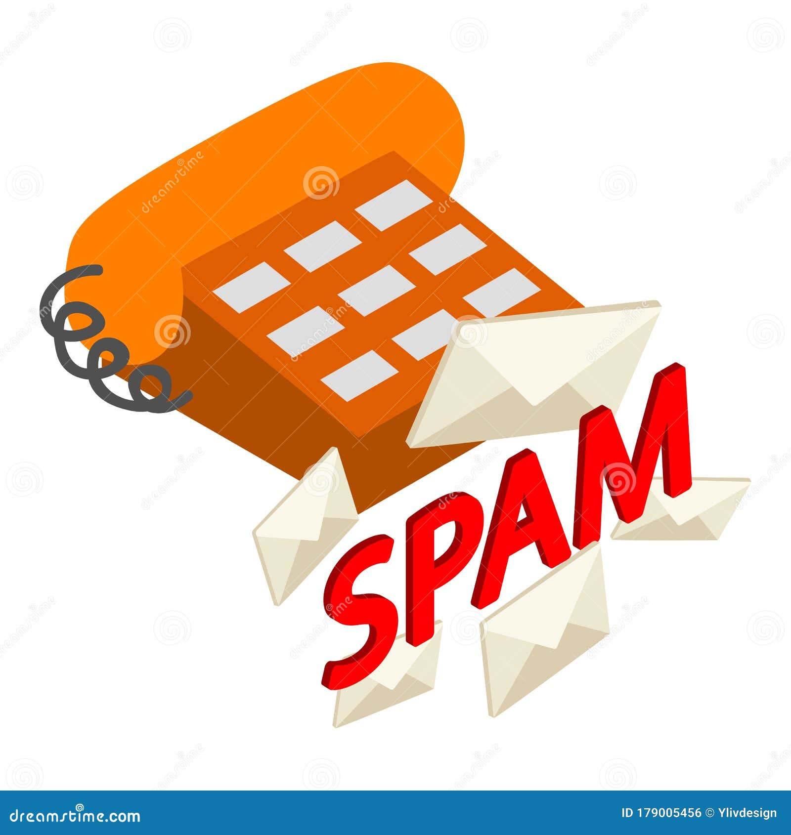 Spam Warning Icon, Isometric Style Stock Vector - Illustration of ...