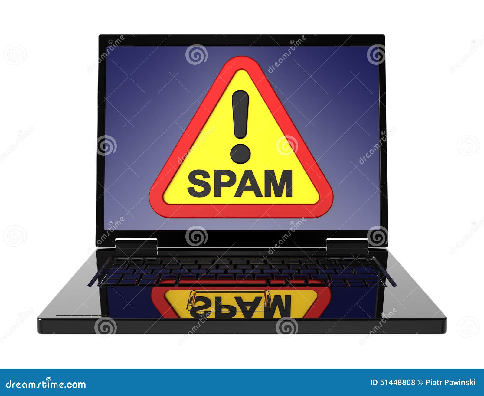 Spam Warning Sign On Laptop Screen Stock Illustration Illustration
