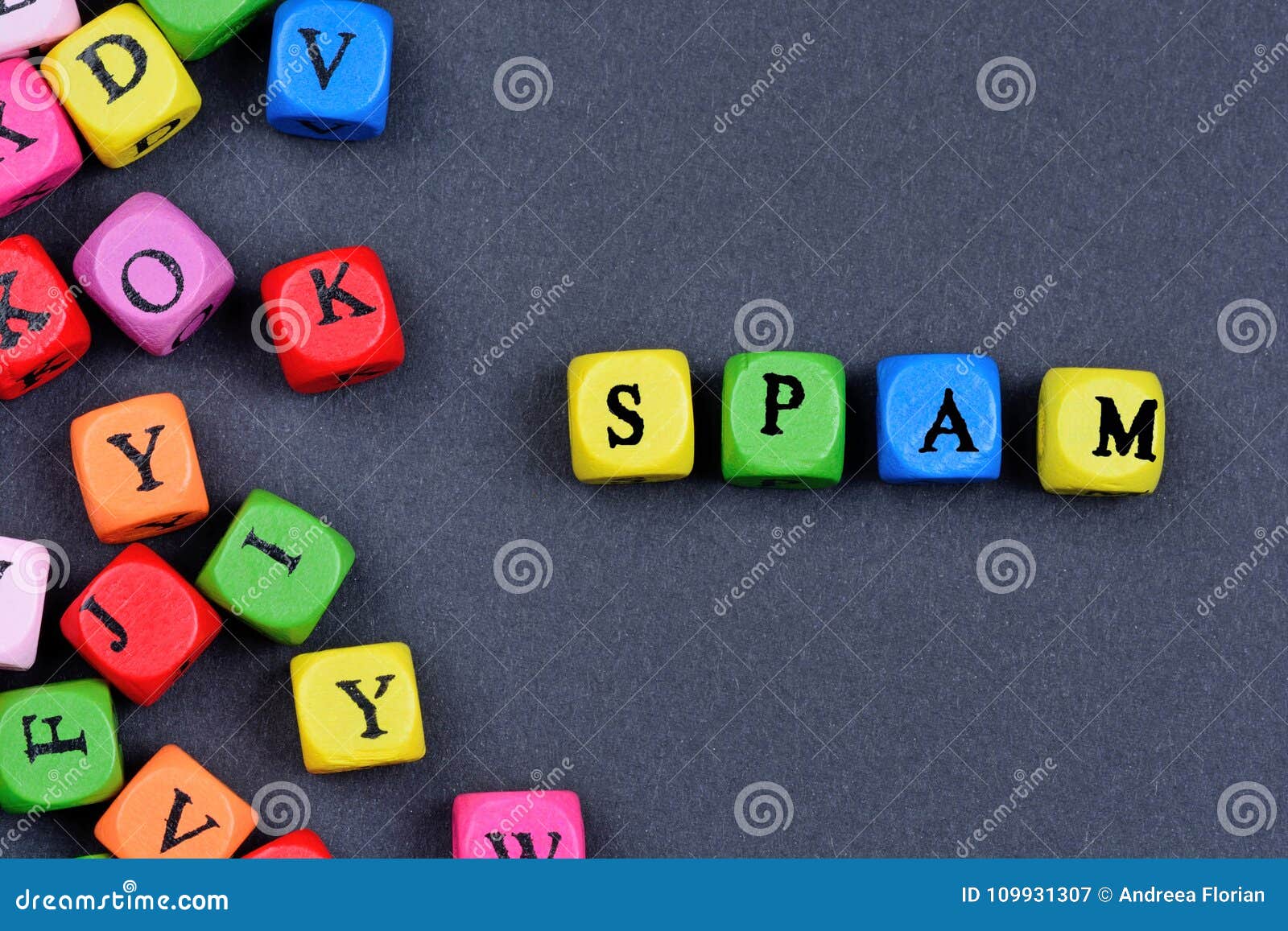 Spam Word on Blue Background Stock Image - Image of webpage, childhood ...