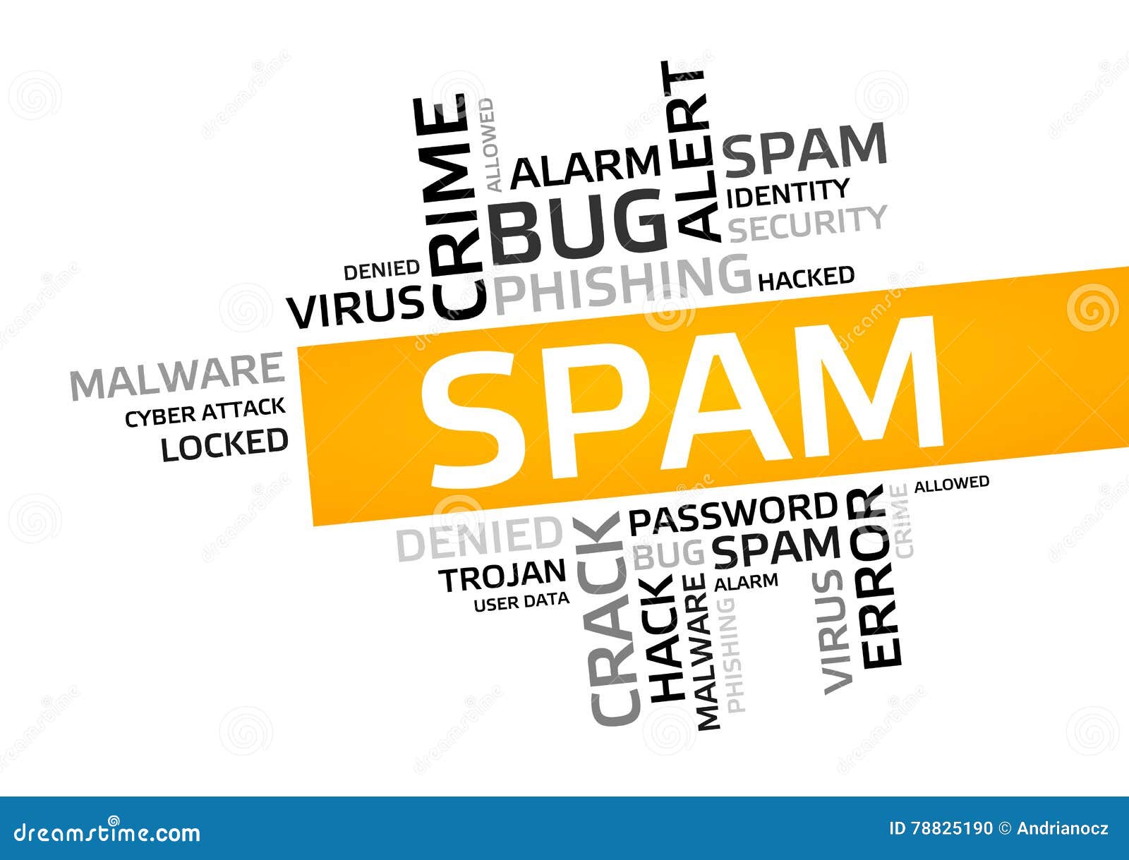SPAM Word Cloud, Tag Cloud, Vector Graphic Stock Illustration ...