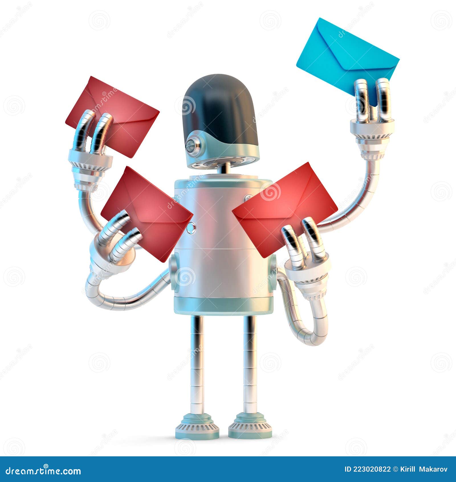 Spambot Filtering E-mails. 3D Illustration Stock Illustration ...