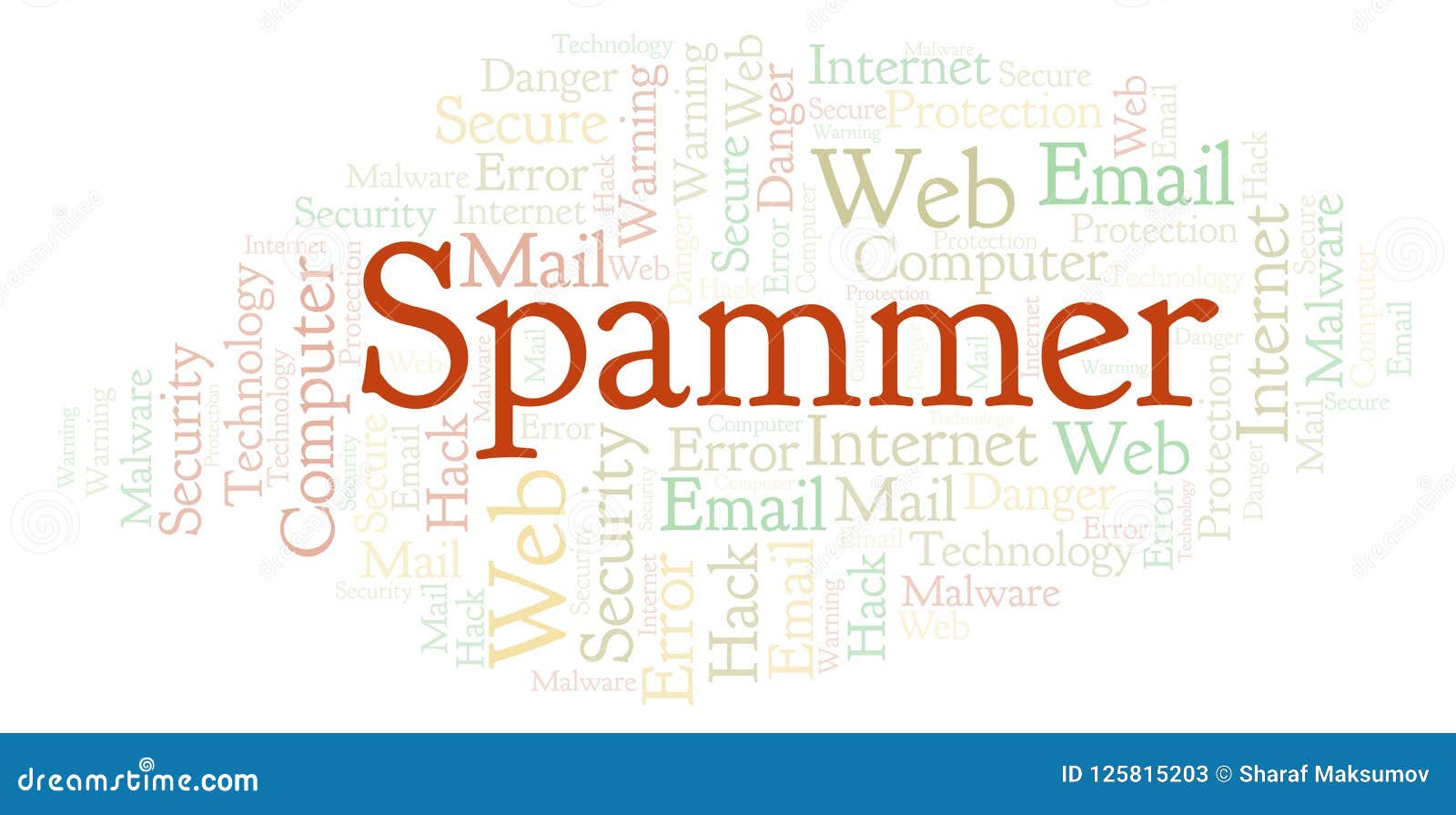 Spammer word cloud. stock illustration. Illustration of hack - 125815203