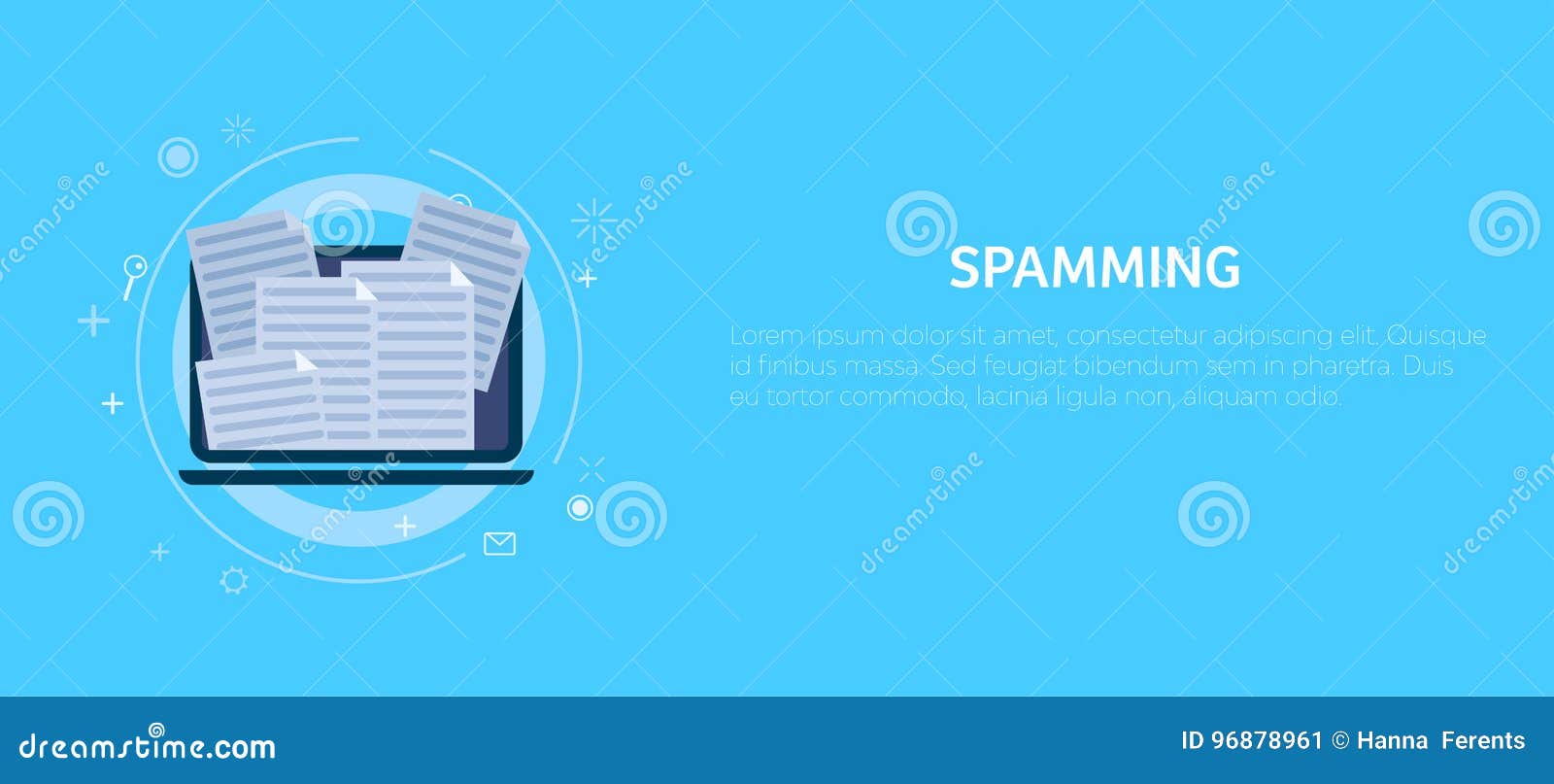 Spamming in computer mail stock vector. Illustration of feed - 96878961