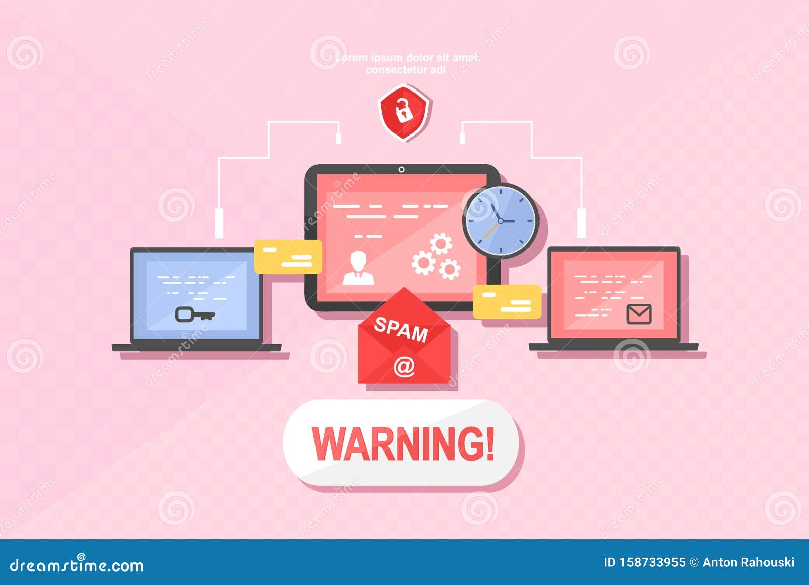 Spamming Mailbox Concept, User Data on the Screen of a Monitor. Email ...