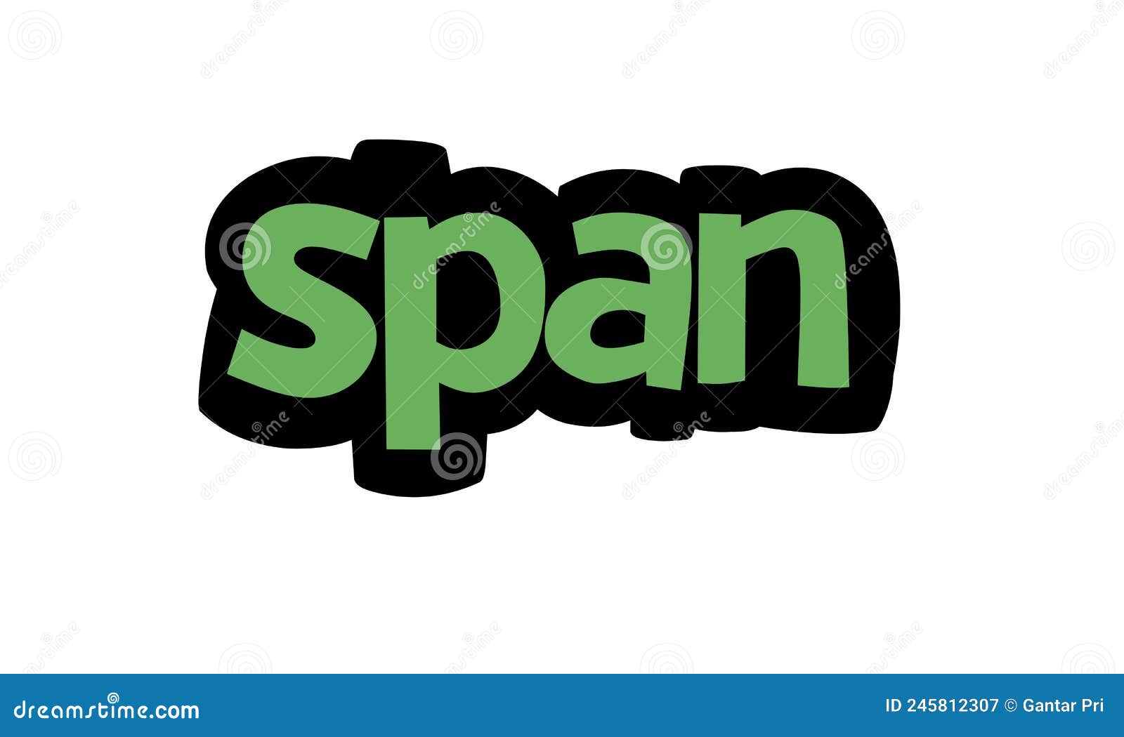 SPAN Background Writing Vector Design on White Background Stock Vector ...