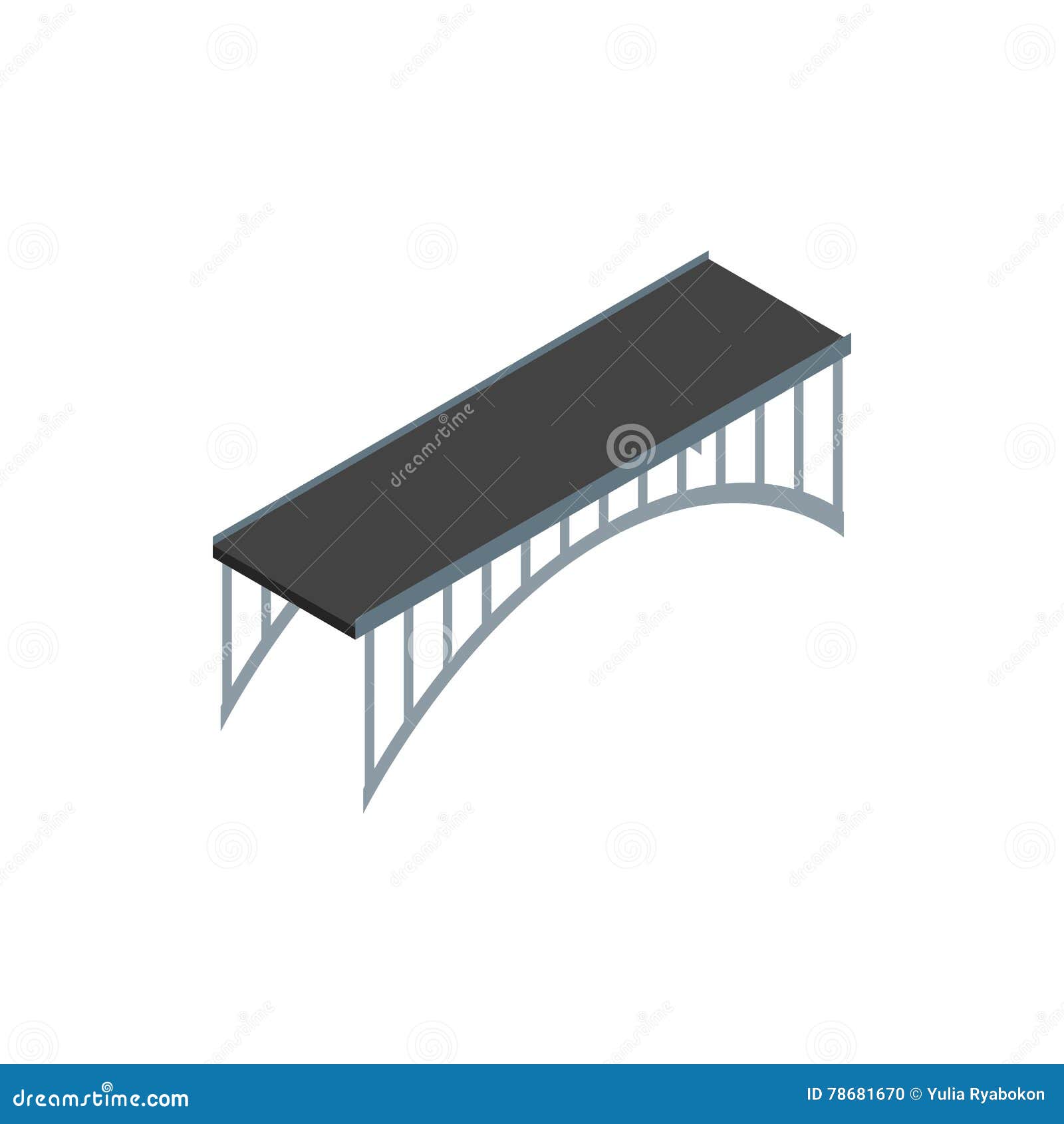 Bridge Span Among Pink Flowers Cartoon Vector | CartoonDealer.com #94307127