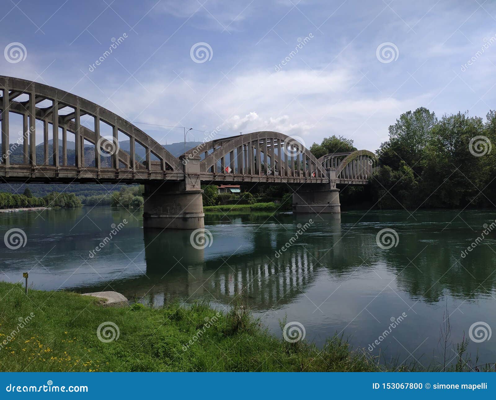 3-span Bridge On A River Stock Photo | CartoonDealer.com #153067800