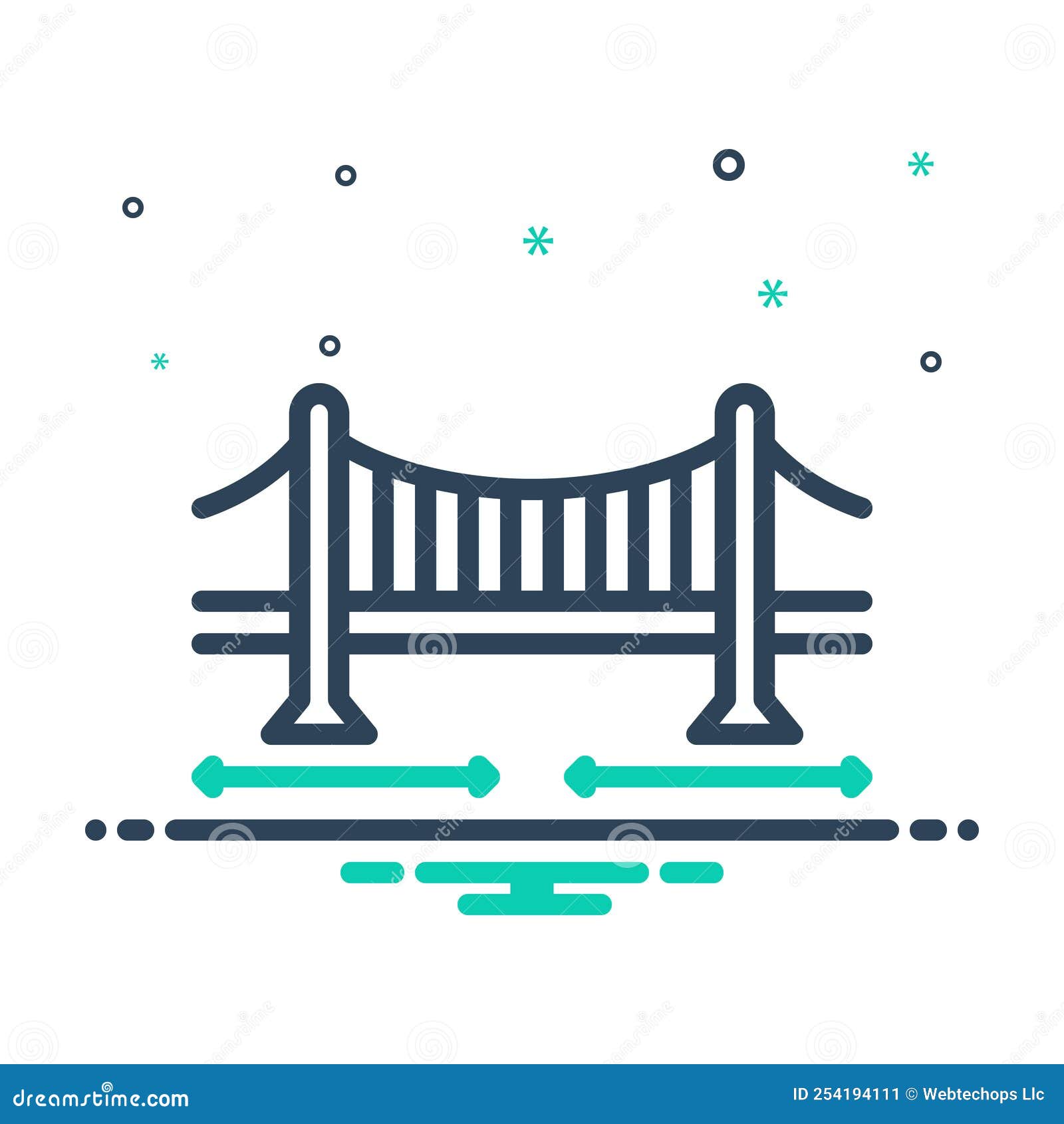 Mix Icon for Span, Bridge and Building Stock Illustration ...