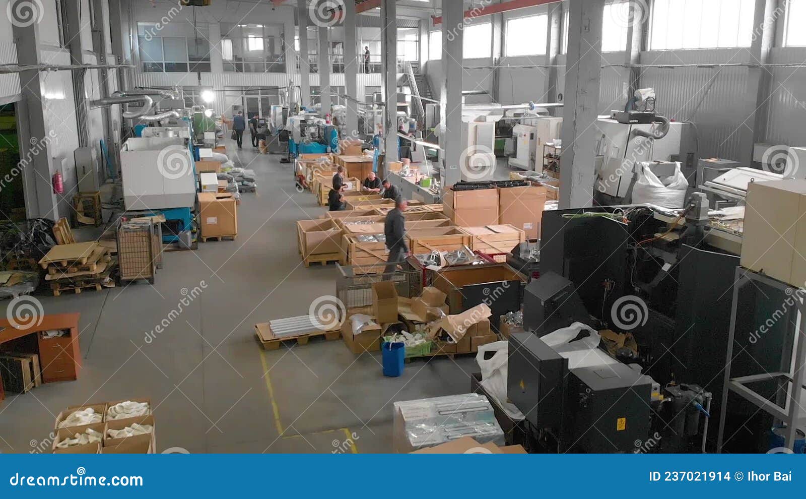 Span in a Large Workshop with Machine Tools. Production Workshop ...