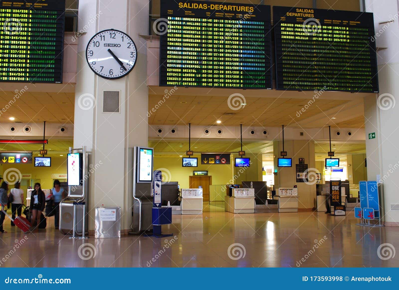 Check in Hall, Malaga Airport, Spain. Editorial Stock Photo - Image of ...