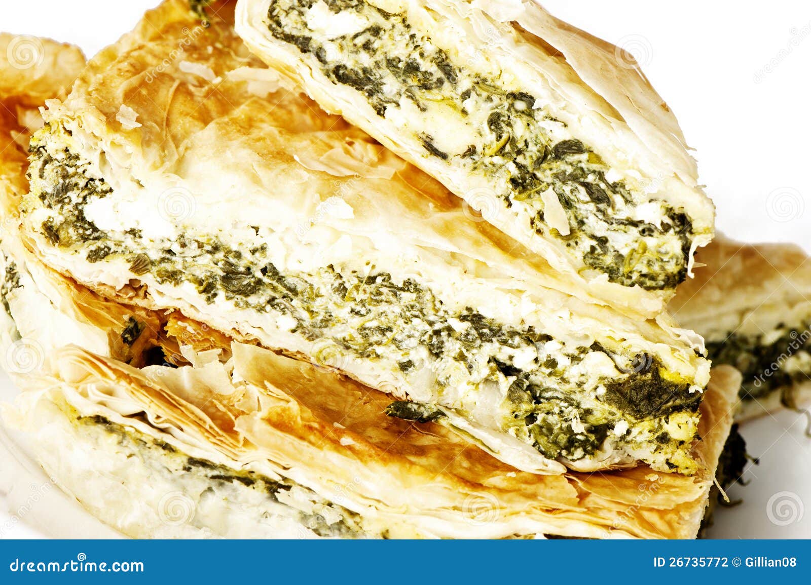 Spanakopita, Greek Spinach Slice Stock Photo - Image of feta ...