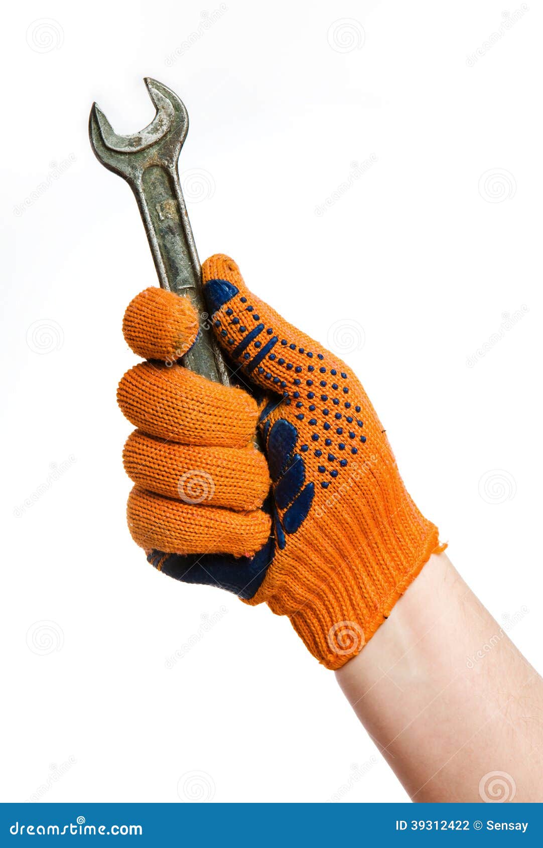 Spaner in hand stock photo. Image of gripping, black - 39312422