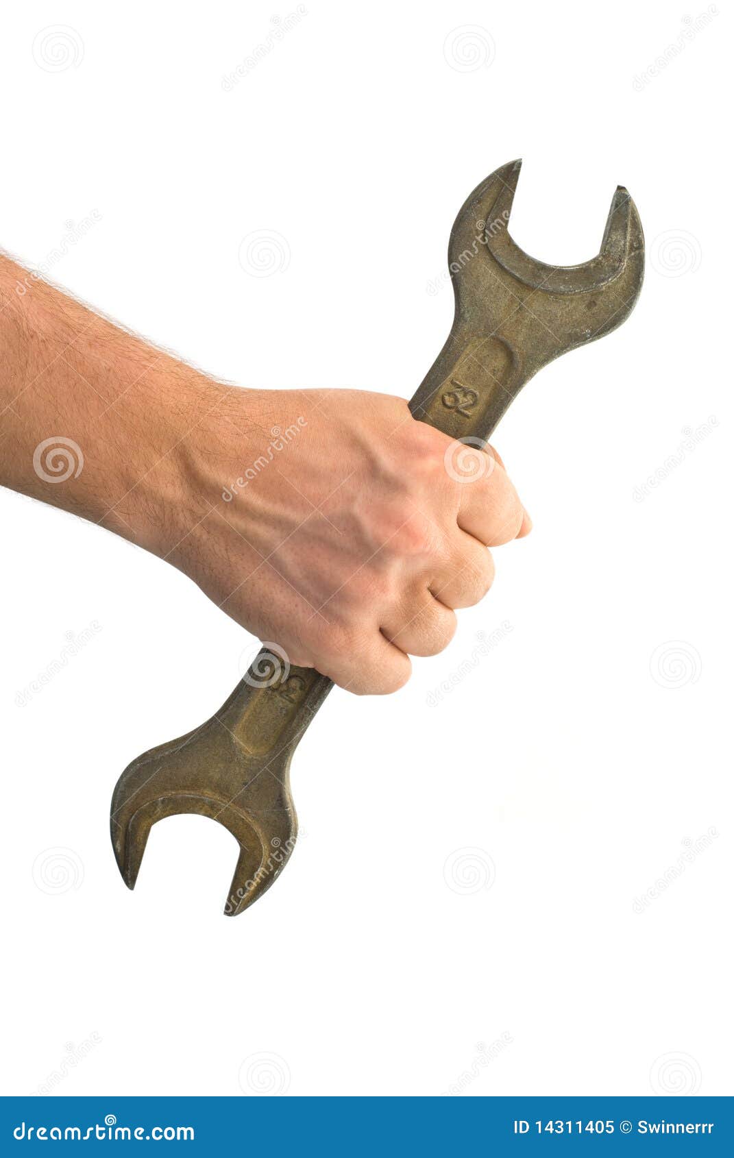Spaner in a man s hand stock image. Image of strength - 14311405
