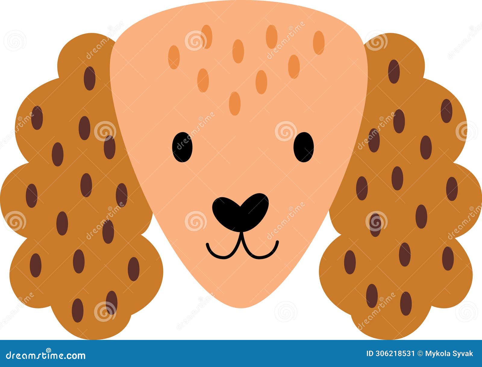 Spaniel Dog Face stock illustration. Illustration of vector - 306218531