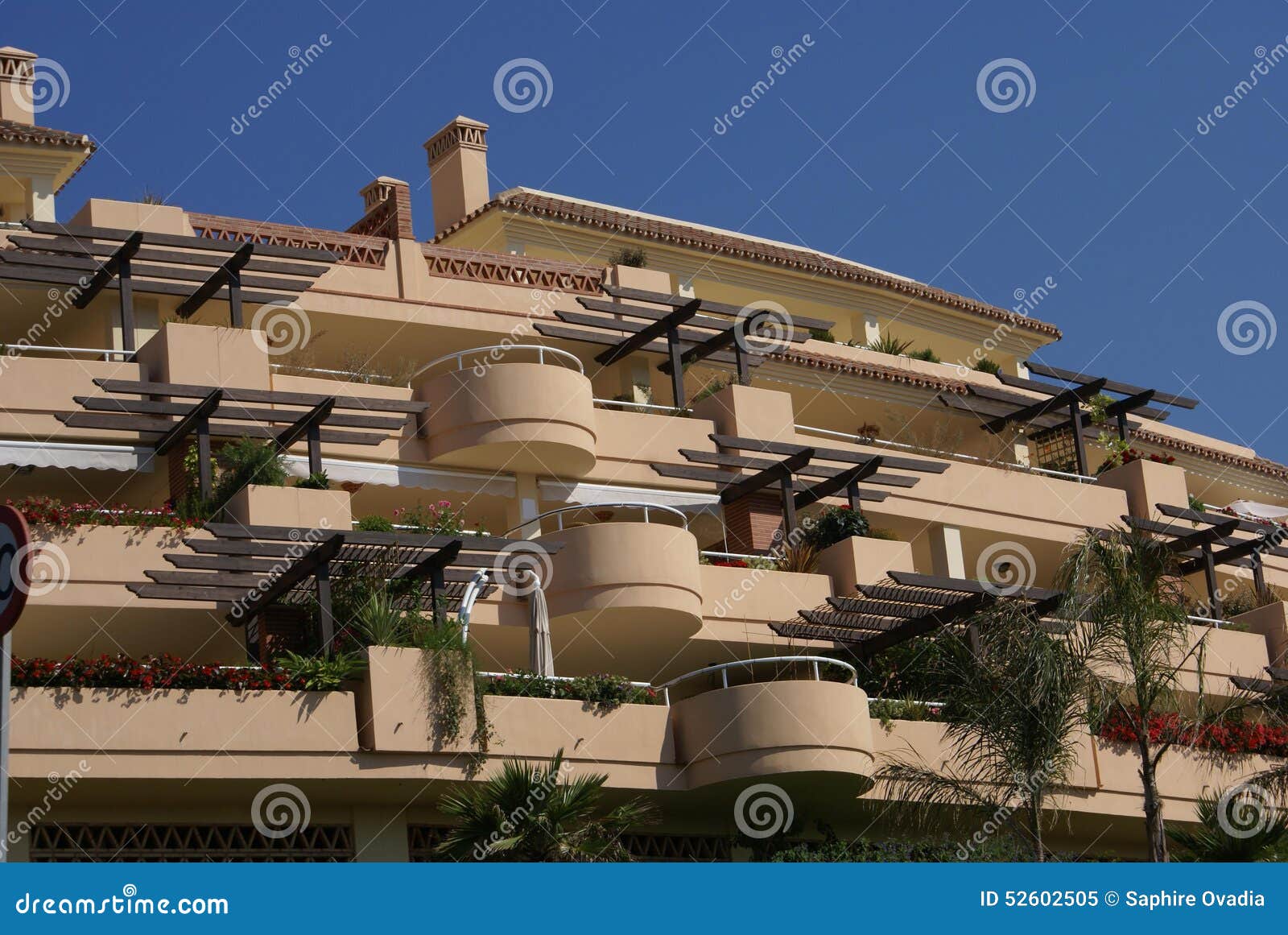 Spanish balconies stock image. Image of urban, balcony - 52602505