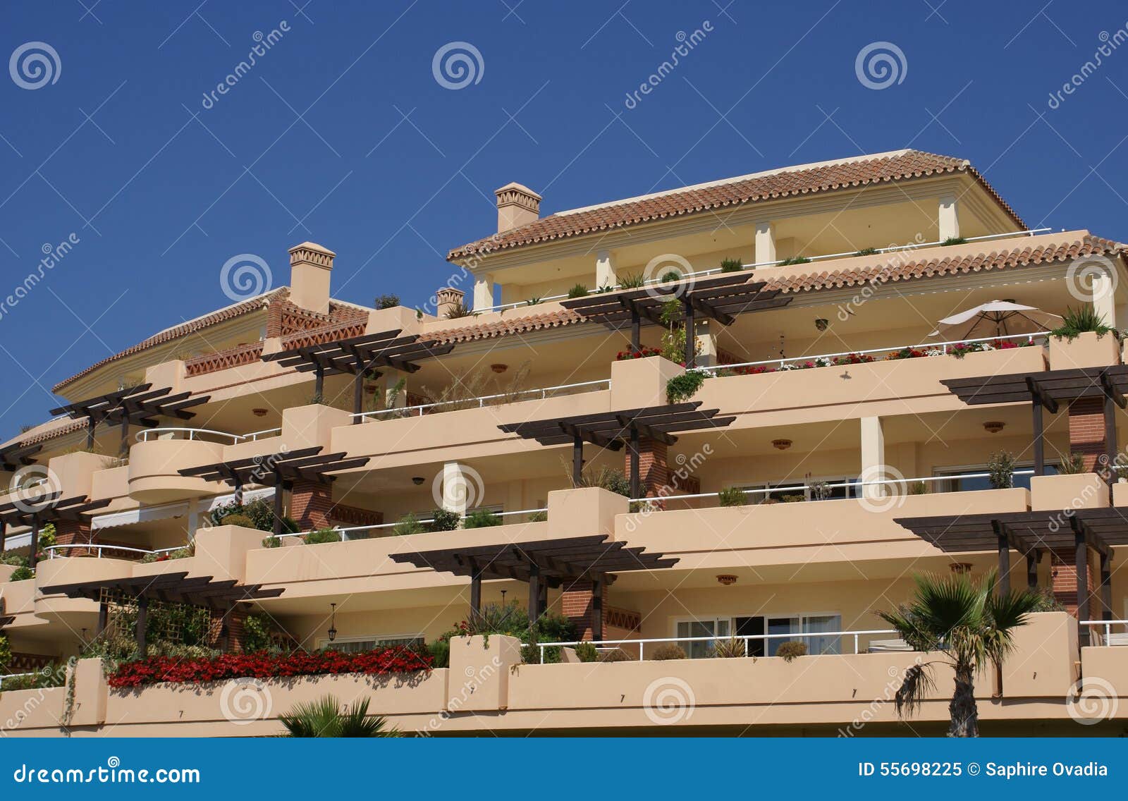 Spanish balconies stock image. Image of urban, balcony - 55698225