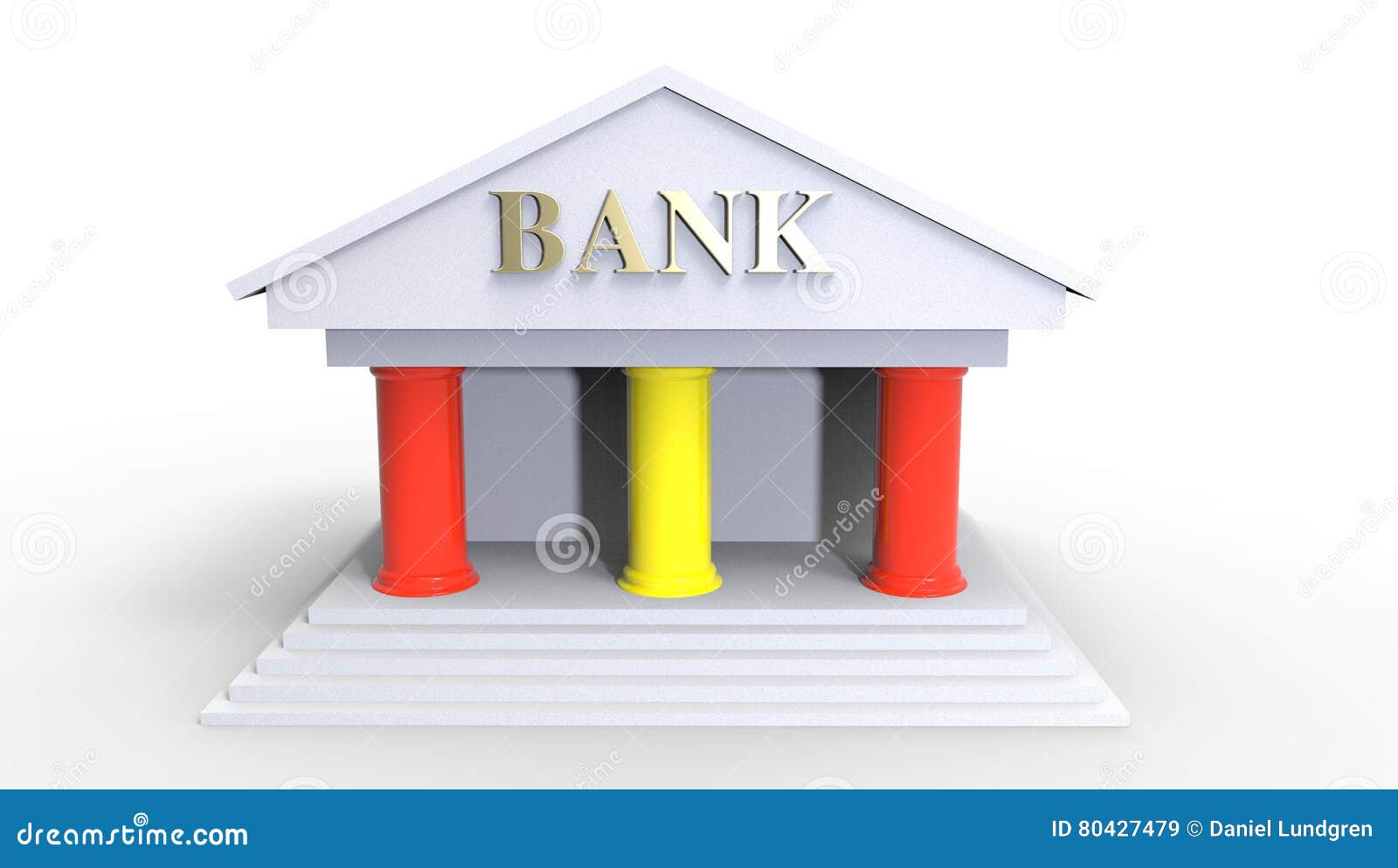 Spanish Bank Illustration Made in 3d Stock Illustration - Illustration ...
